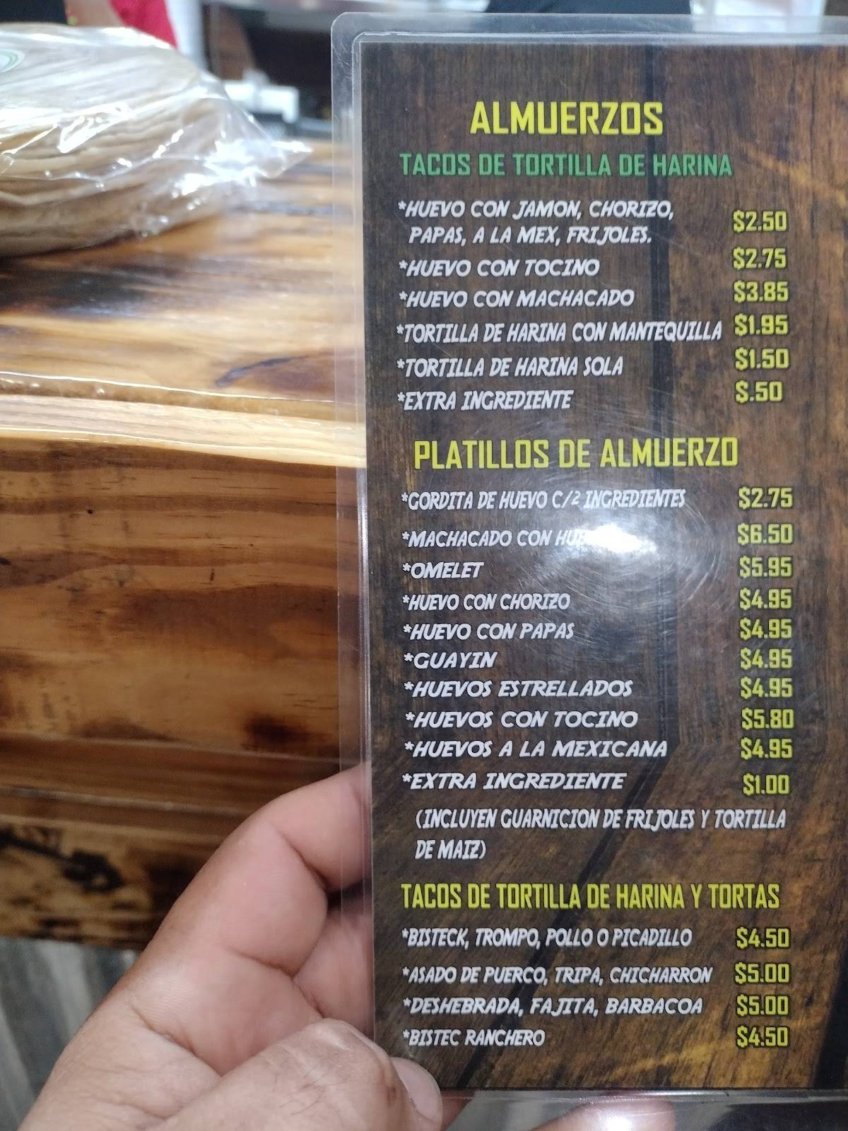 Menu at La Vaquita #1 San Benito restaurant, San Benito