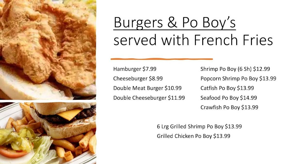 Menu at Lake Jackson Seafood restaurant, Lake Jackson, 466 Plantation Dr