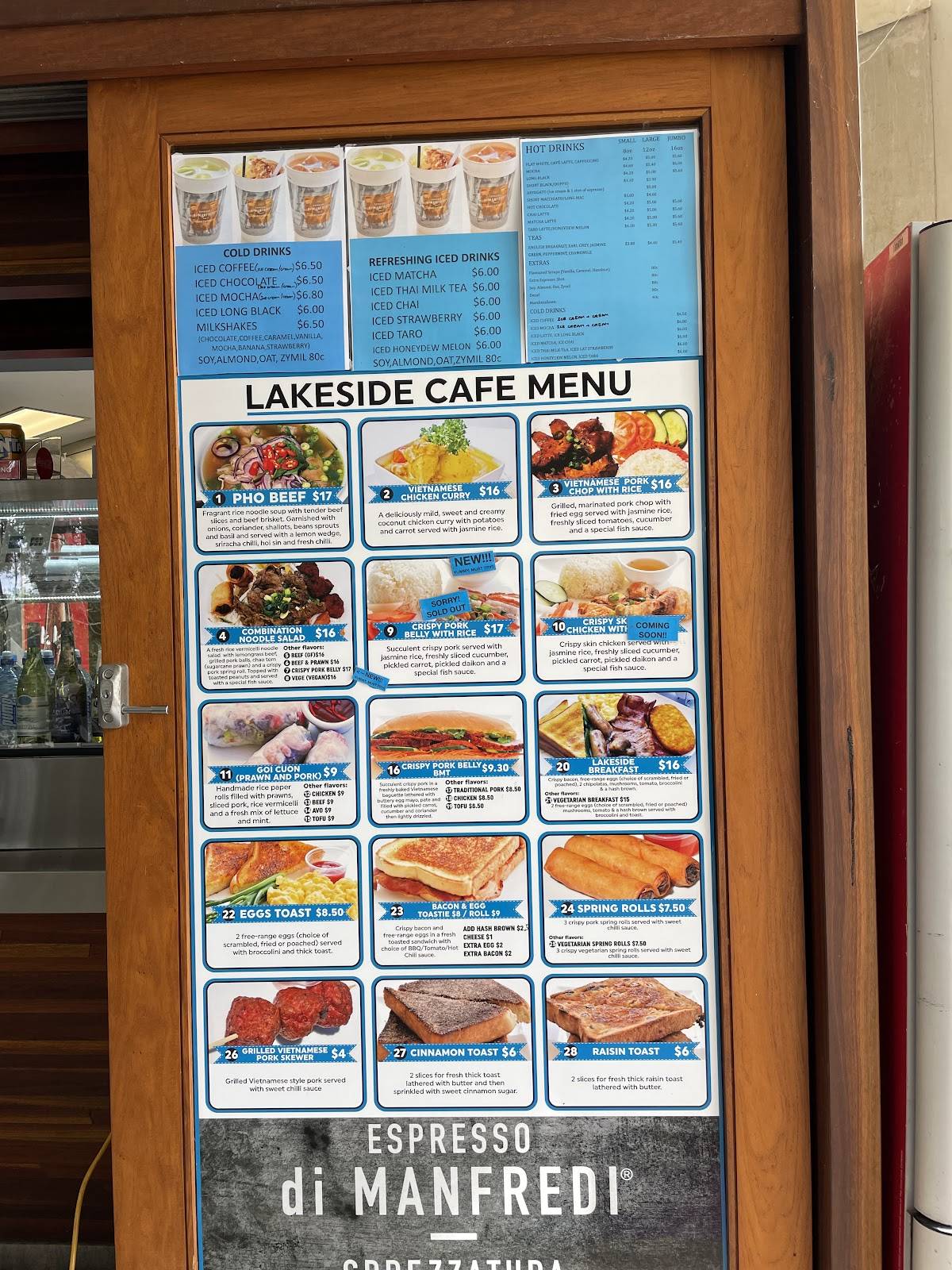 Menu at Lakeside Cafe, Brisbane City, Advanced Engineering Building