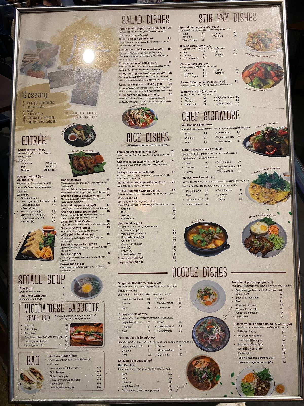 Menu at Lam Kitchen Bar, Coolangatta