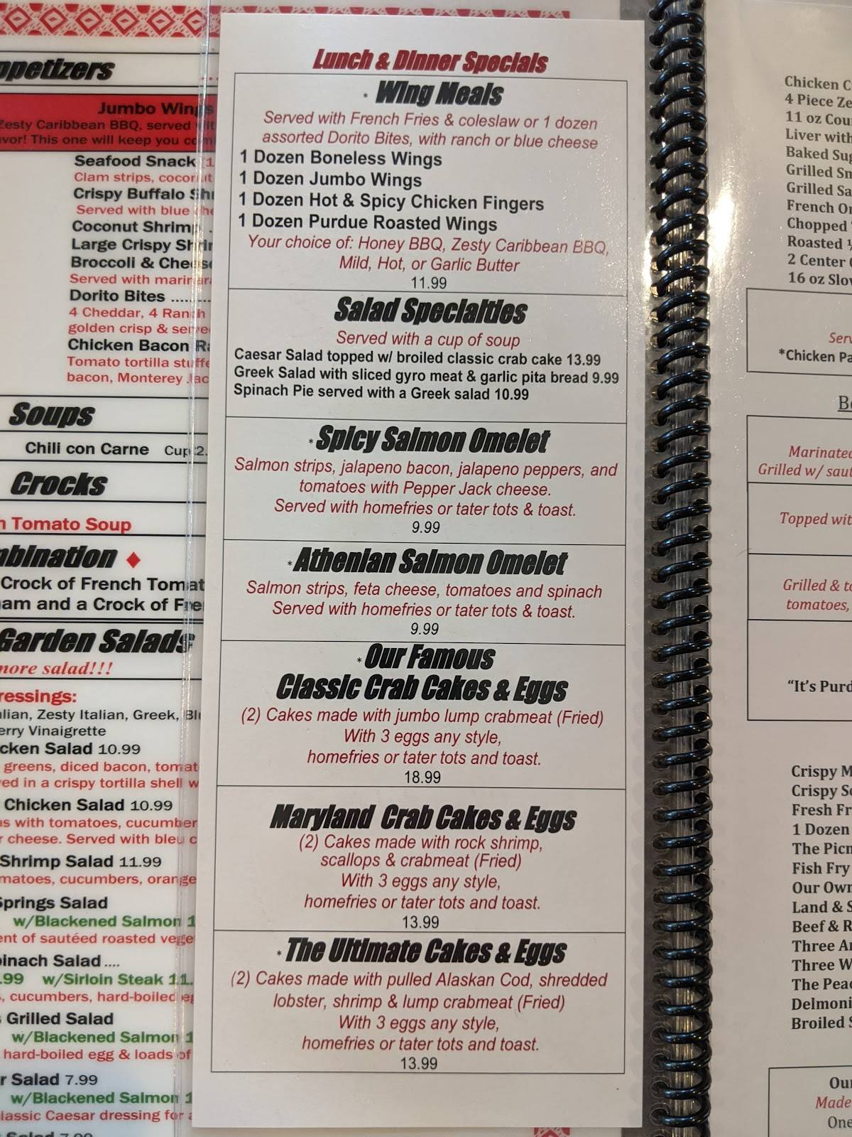 Menu at Knight & Day Diner restaurant, Lititz