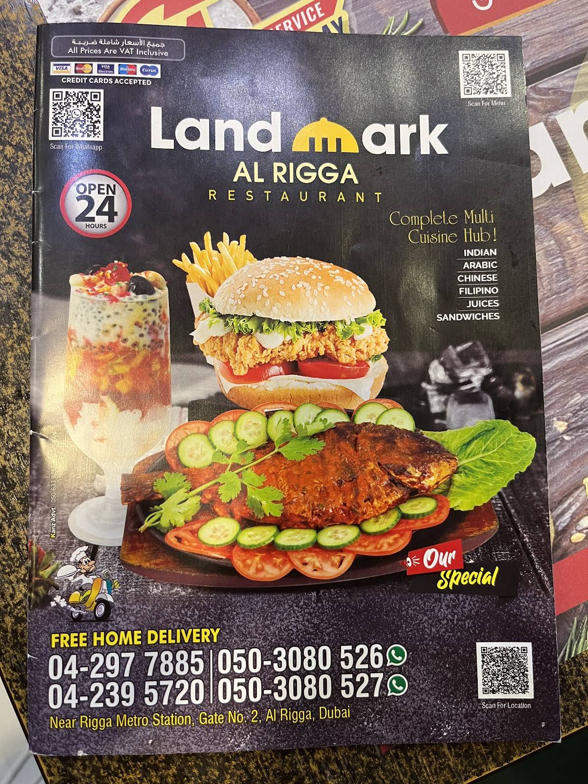 Menu at Landmark Al Rigga Restaurant (Near Metro), Dubai, metro exit 2 ...