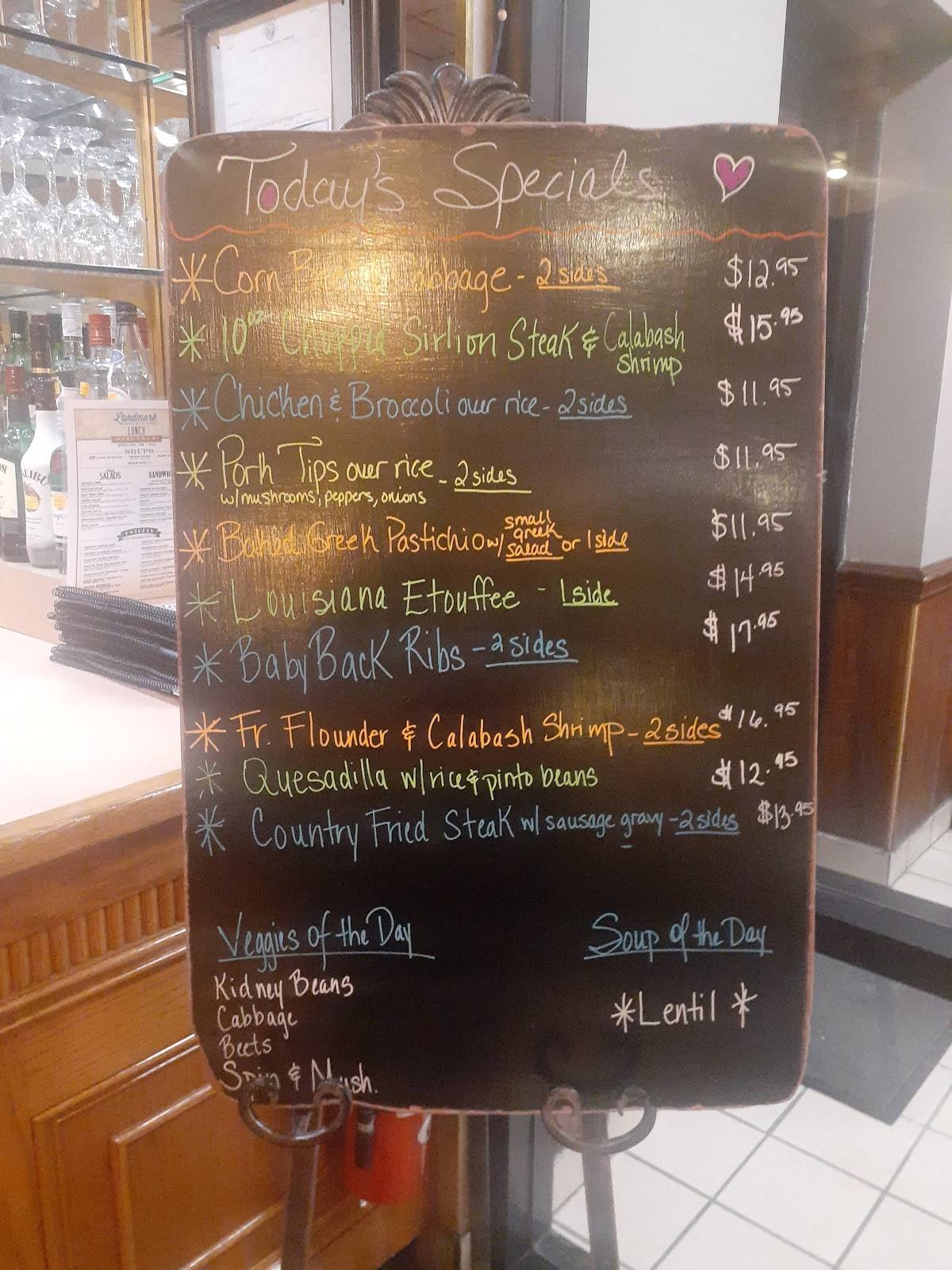 Menu at Landmark Restaurant Diner, Charlotte