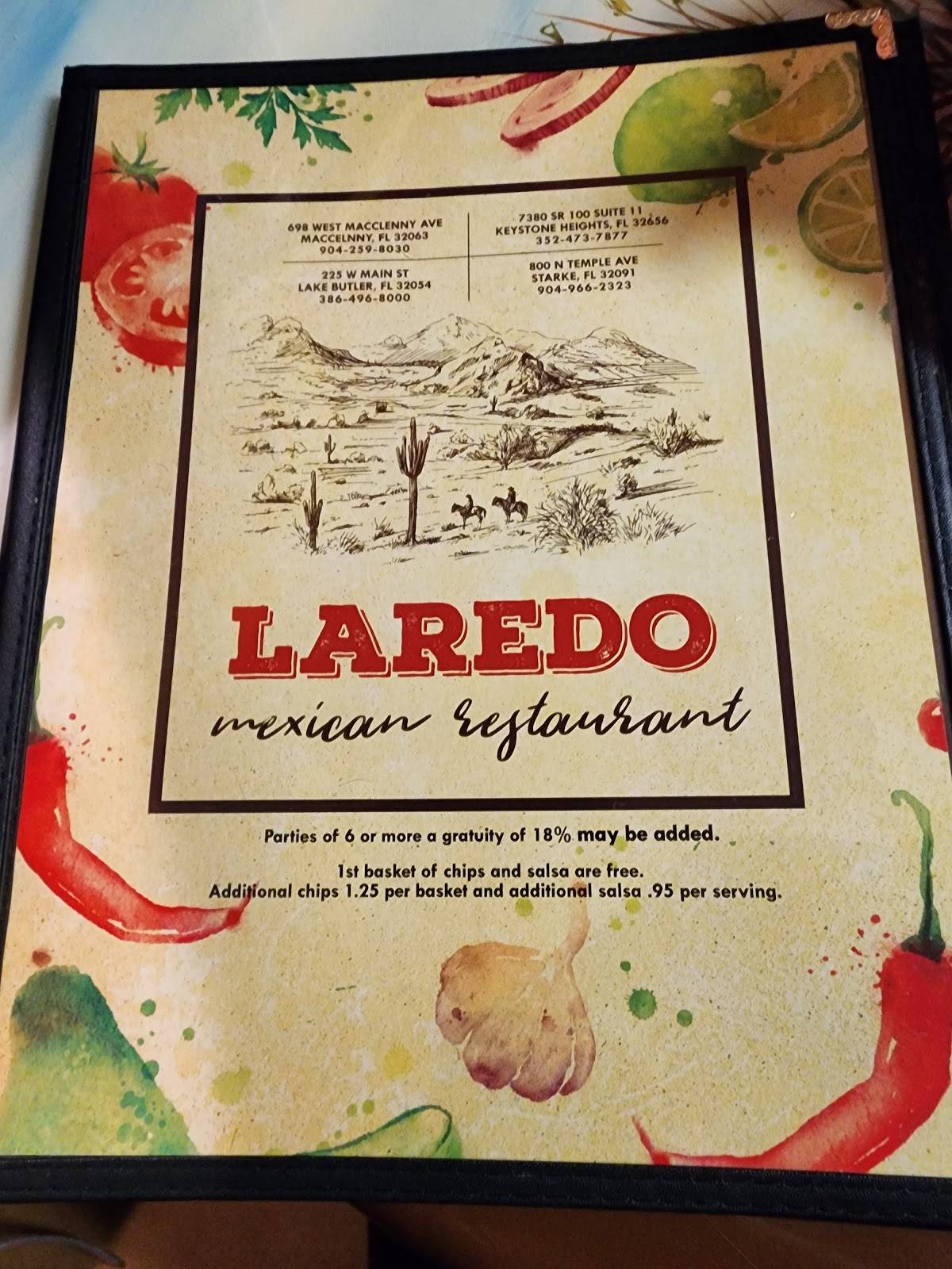 Menu at Laredo Mexican Restaurant, Keystone Heights, State Rte 100