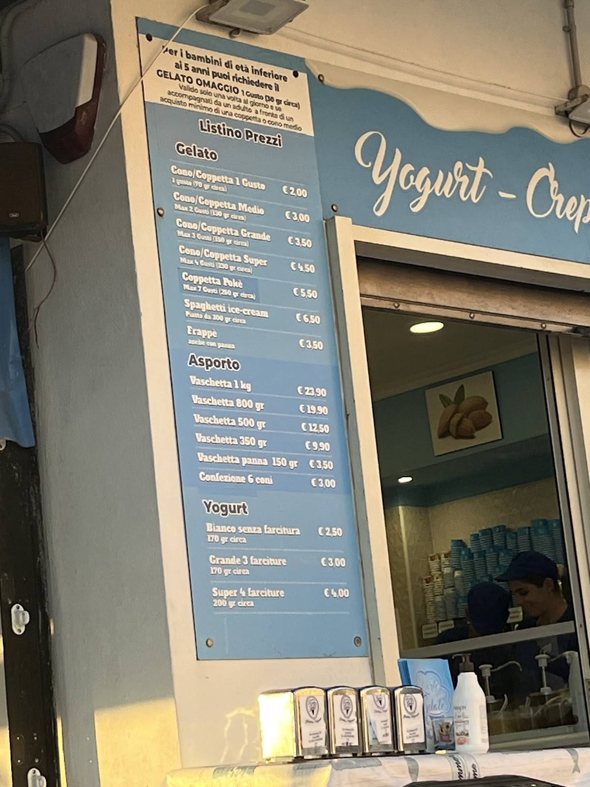Menu da L' Arte Del Gelato, Anzio