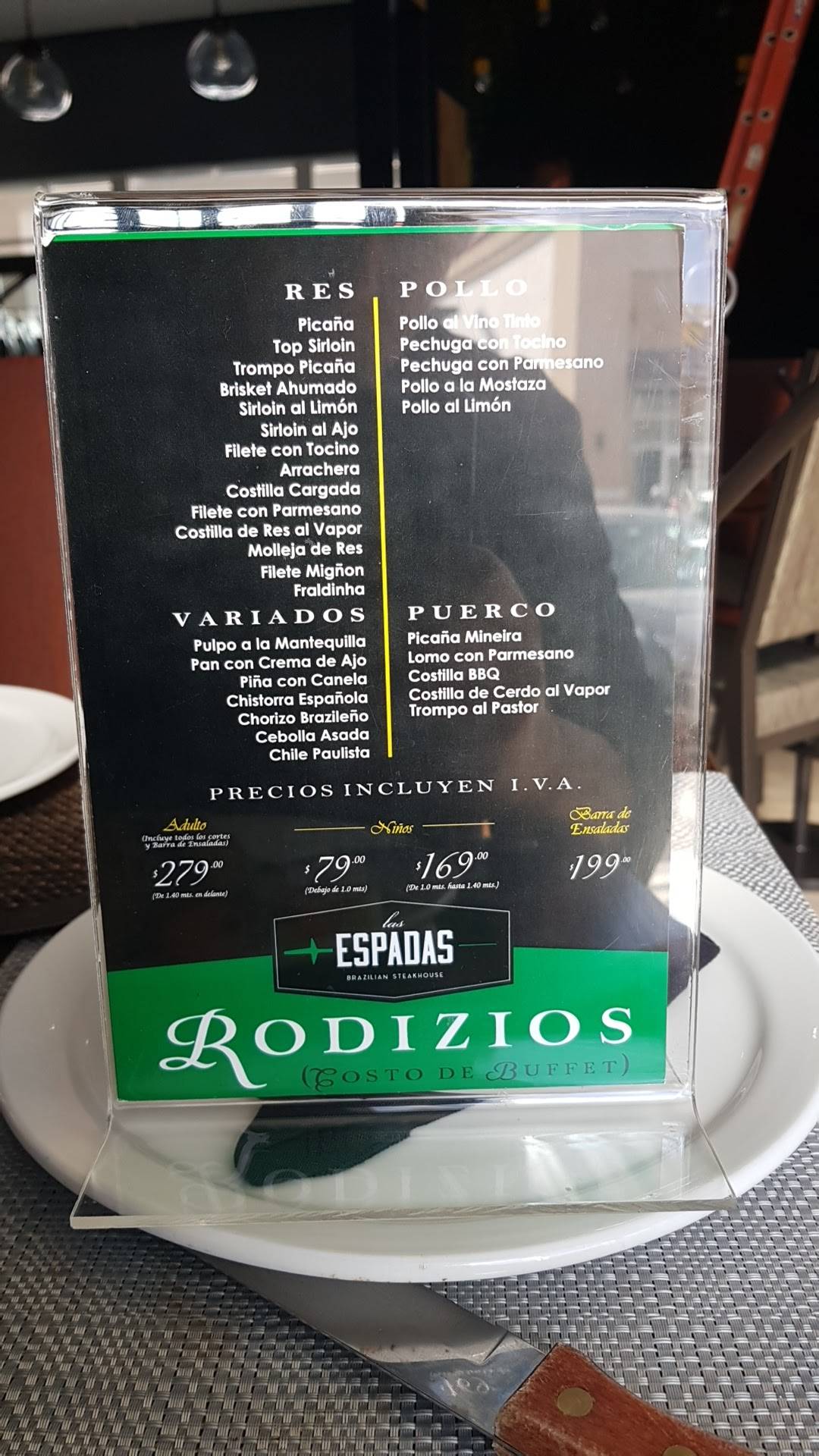 Carta de Las Espadas - Brazilian Steakhouse, Ciudad Juarez, Av ...