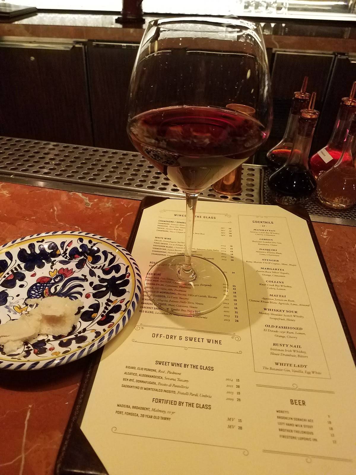 Menu at Carbone restaurant, Las Vegas, 3730 Las Vegas Fwy
