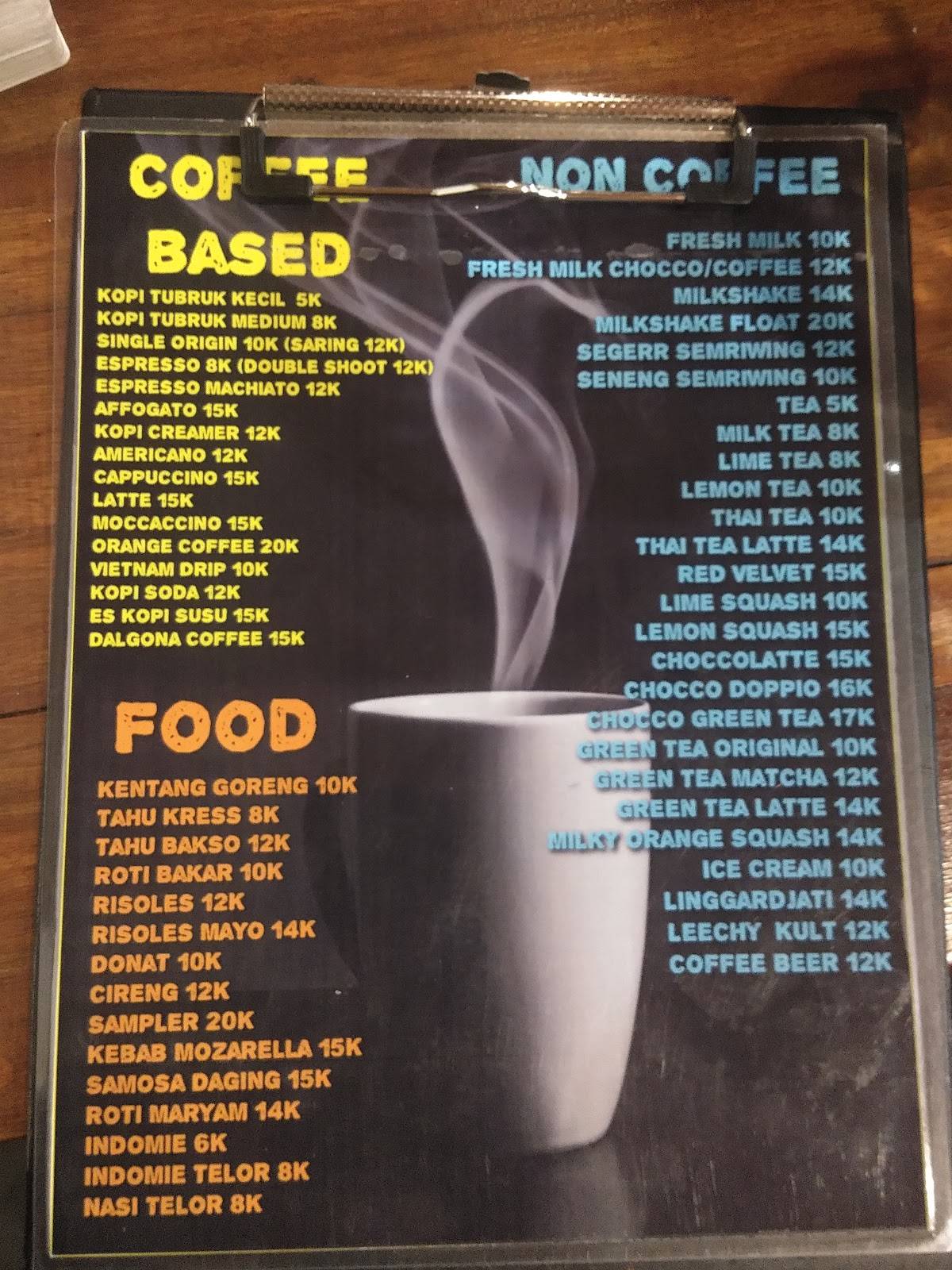 Menu at Latar Pojok, Malang