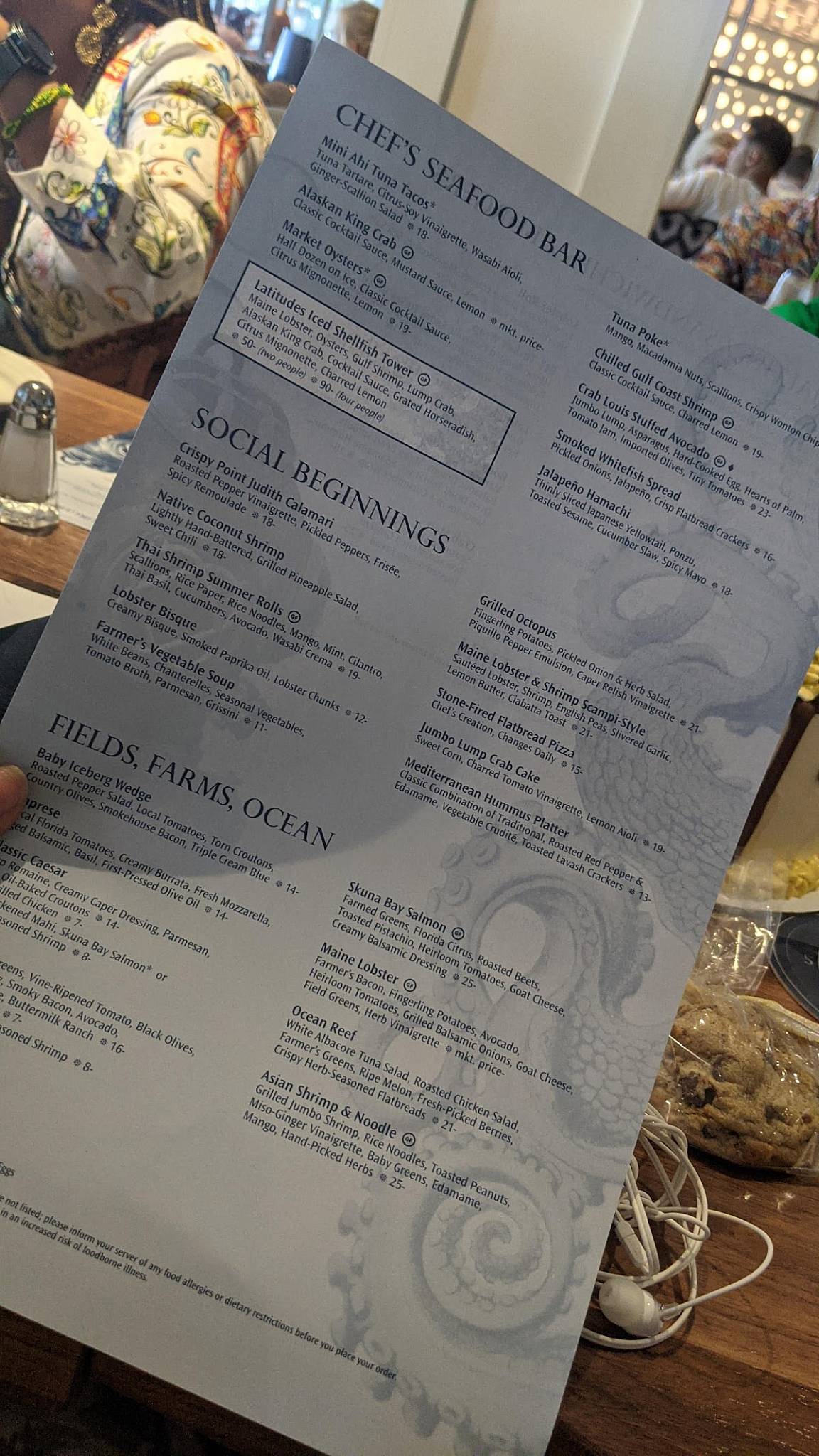 Menu at Latitudes Restaurant, Highland Beach, S Ocean Blvd