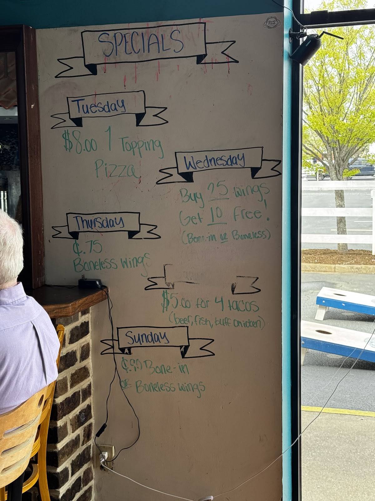 Menu at Lazy Parrot Backyard BBQ, Charlottesville, 594 S Pantops Dr