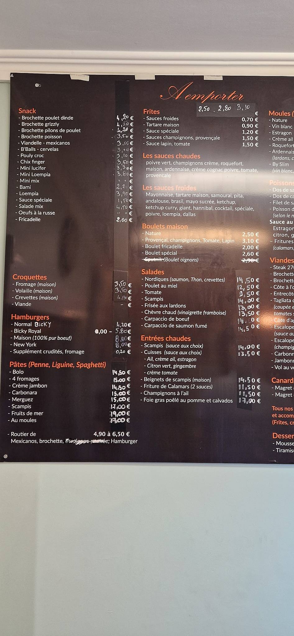 Menu au Le 46a by Slim restaurant, Vise