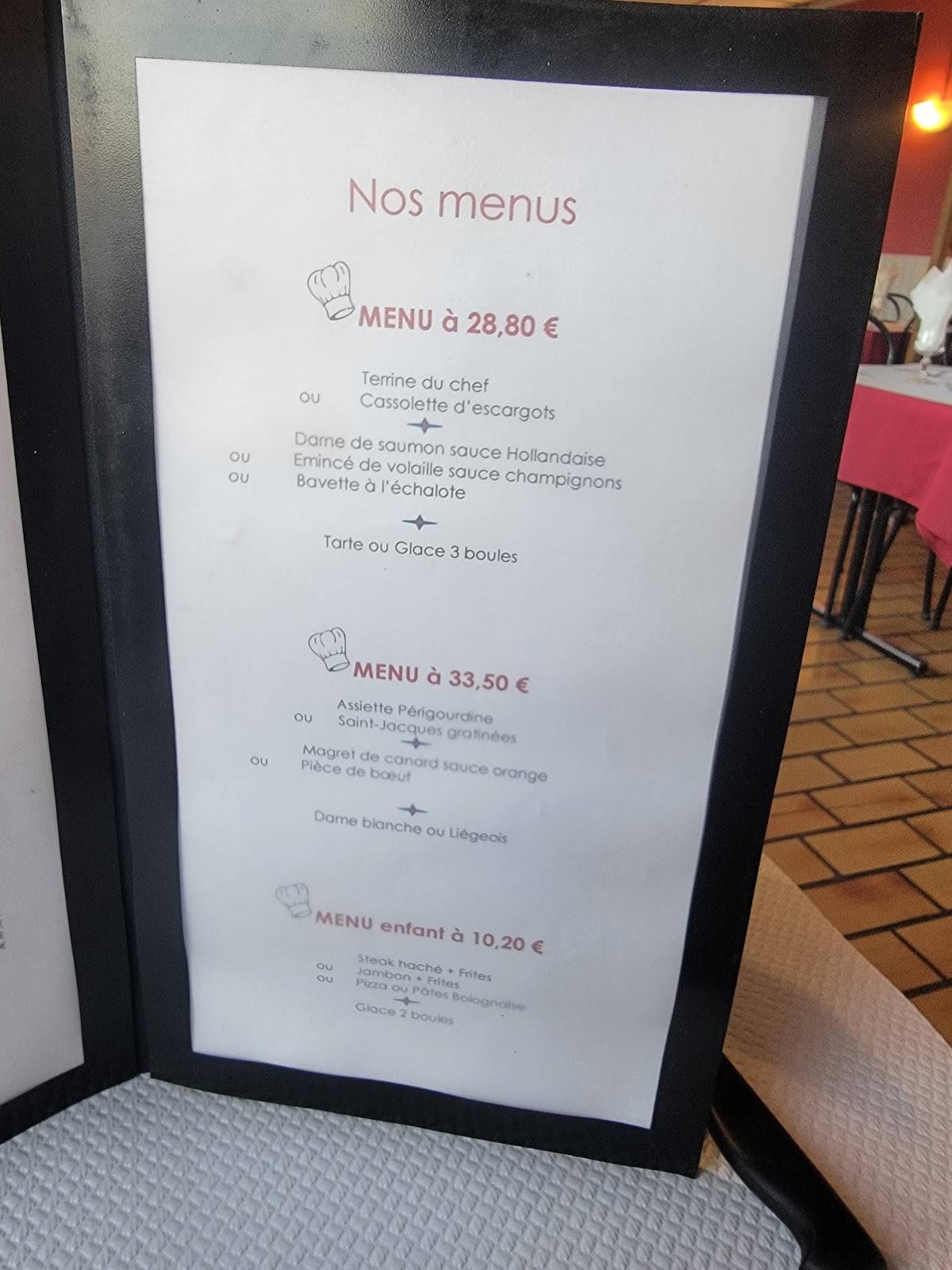 Menu au Le Bellevue pizzeria, Le Quesnoy