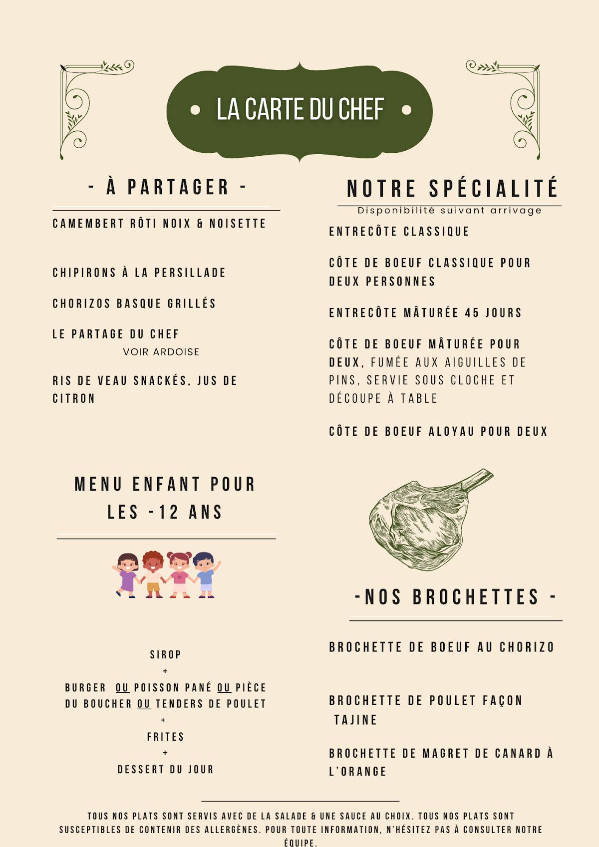 Menu au Le Pic Gourmand restaurant, Andernos-les-Bains