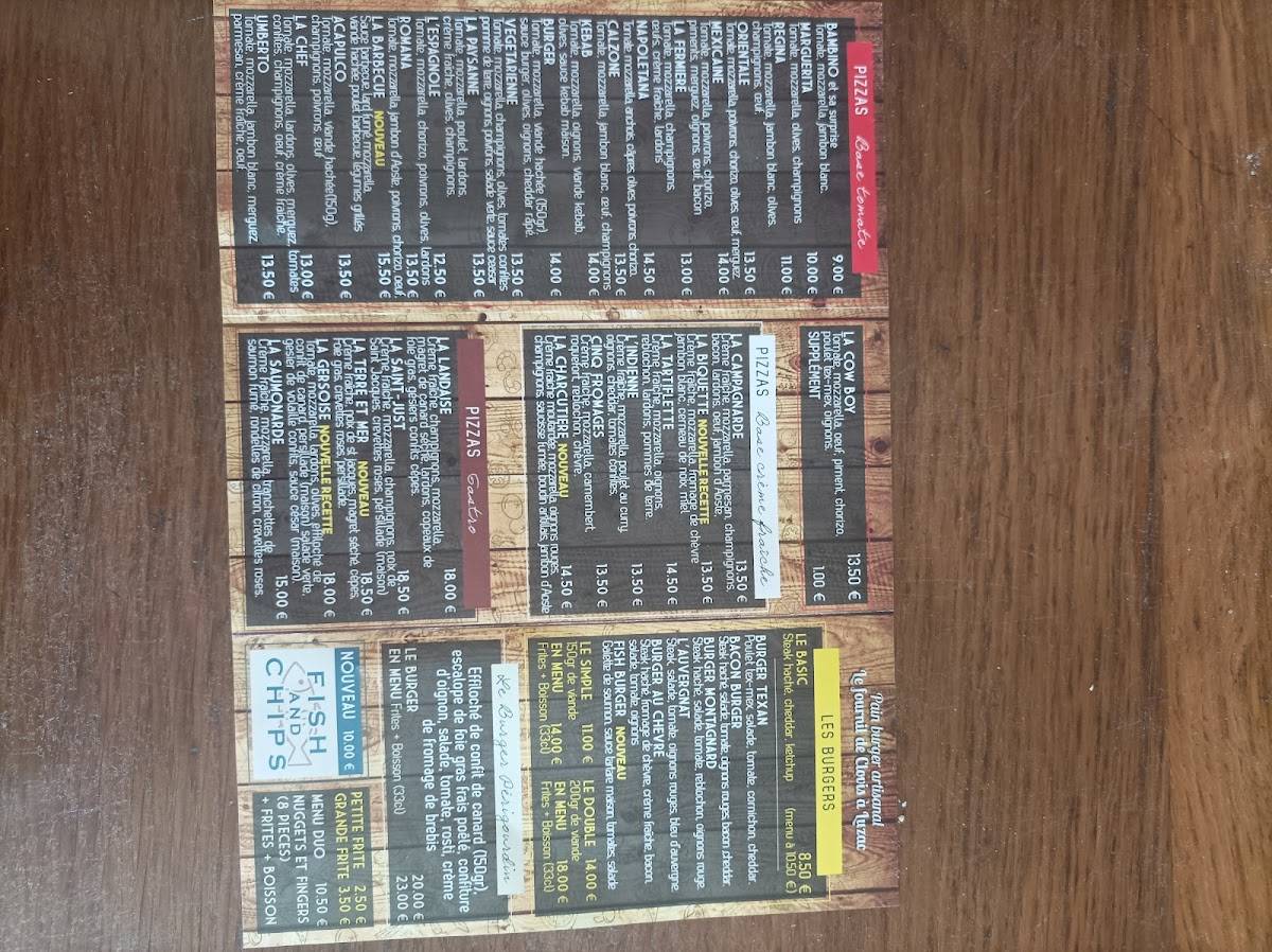 Menu au Le Piment Rouge restaurant, Saint-Just-Luzac