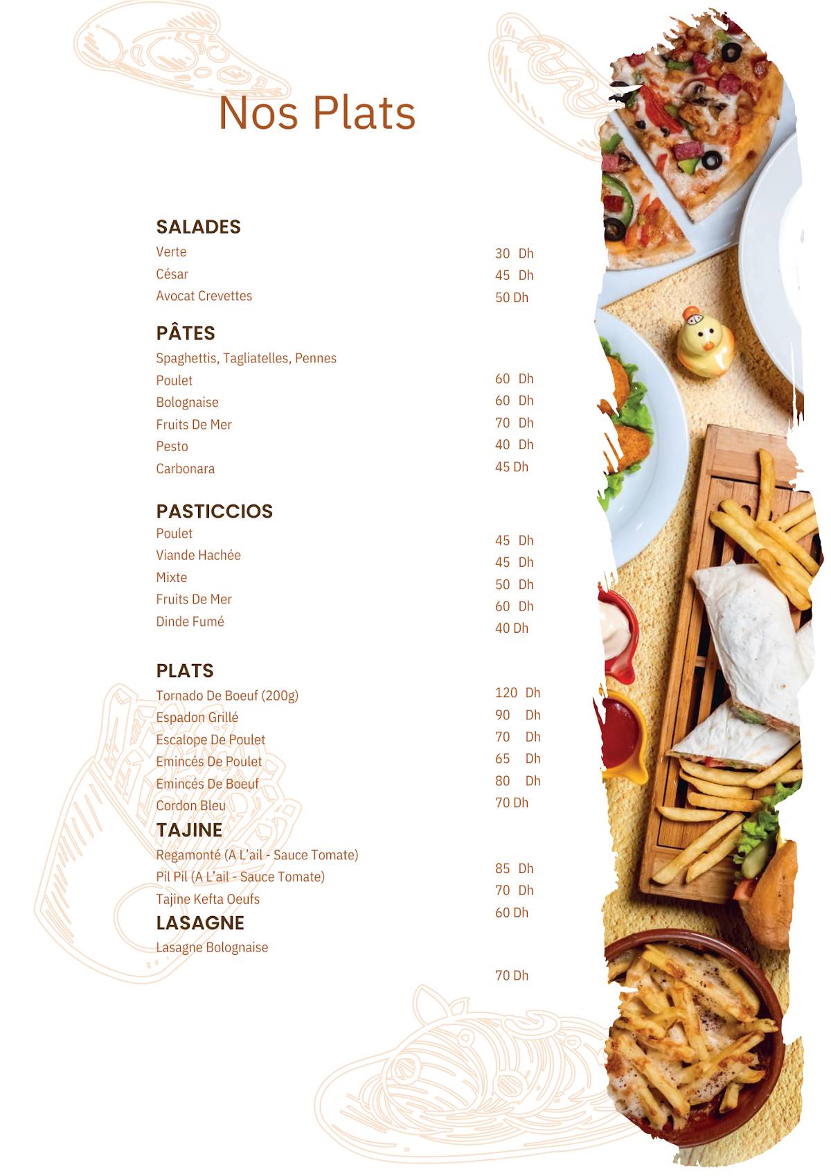 Speisekarte von Lecheria Cricket restaurant, Tanger
