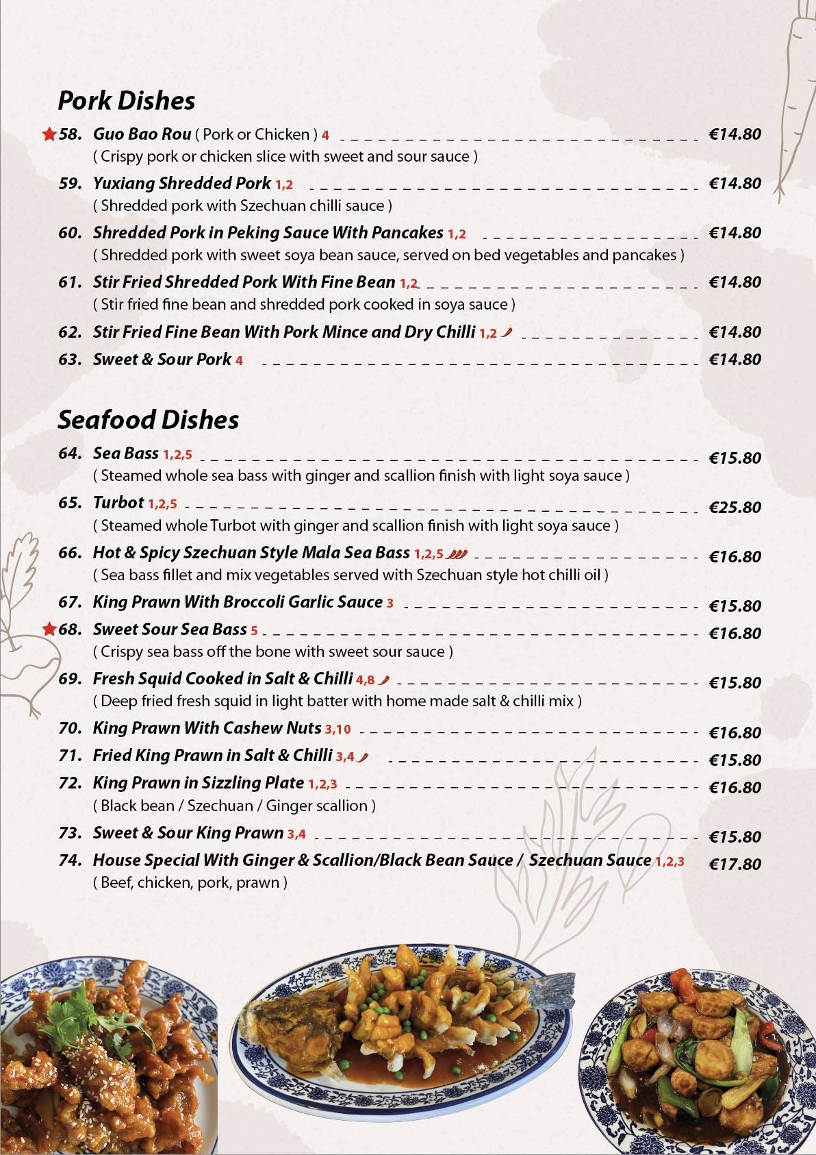 Menu at Lee's Charming Noodles restaurant, Dublin
