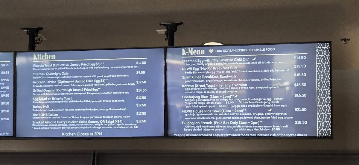 Menu at Legacy Coffee Snohomish desserts, Snohomish