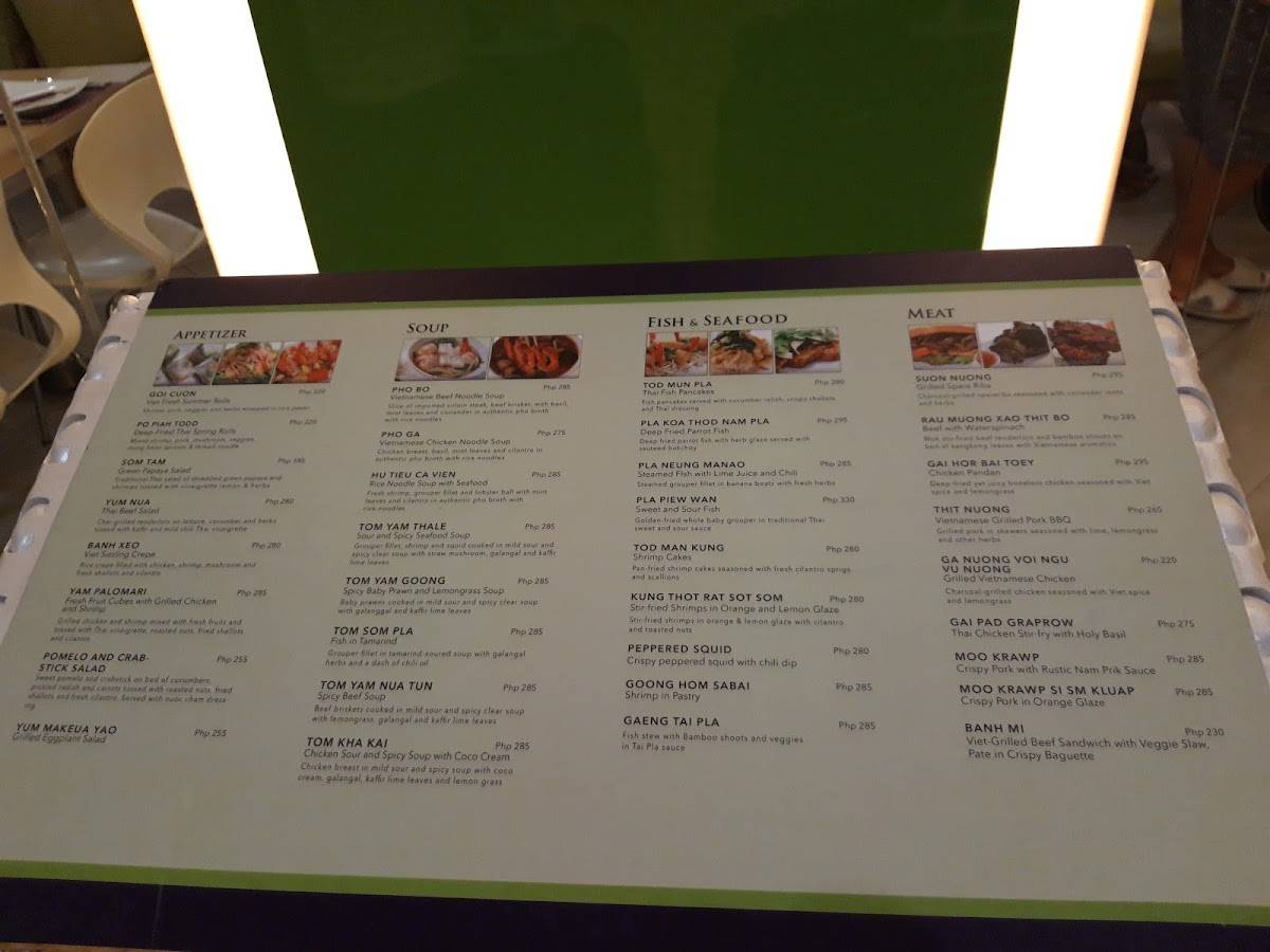 Menu at Lemon Grass restaurant, Cebu City, ayala center cebu