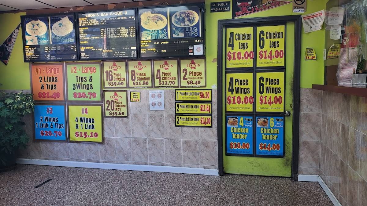 Menu at Leon's Barbecue, Chicago, S Archer Ave