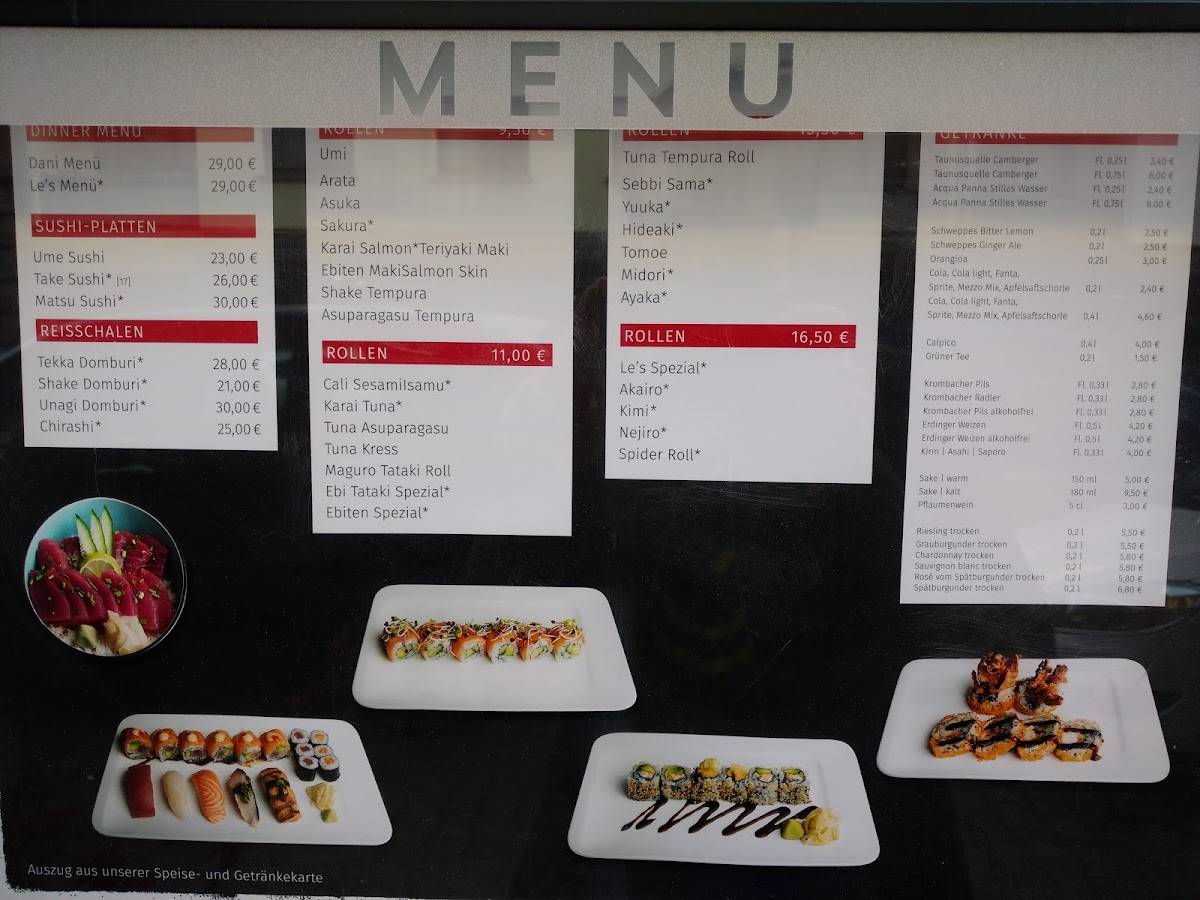 Speisekarte von Le's Sushi Bar, Mannheim