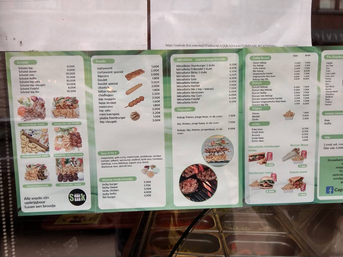 Menu at Cappadocia, Leuven