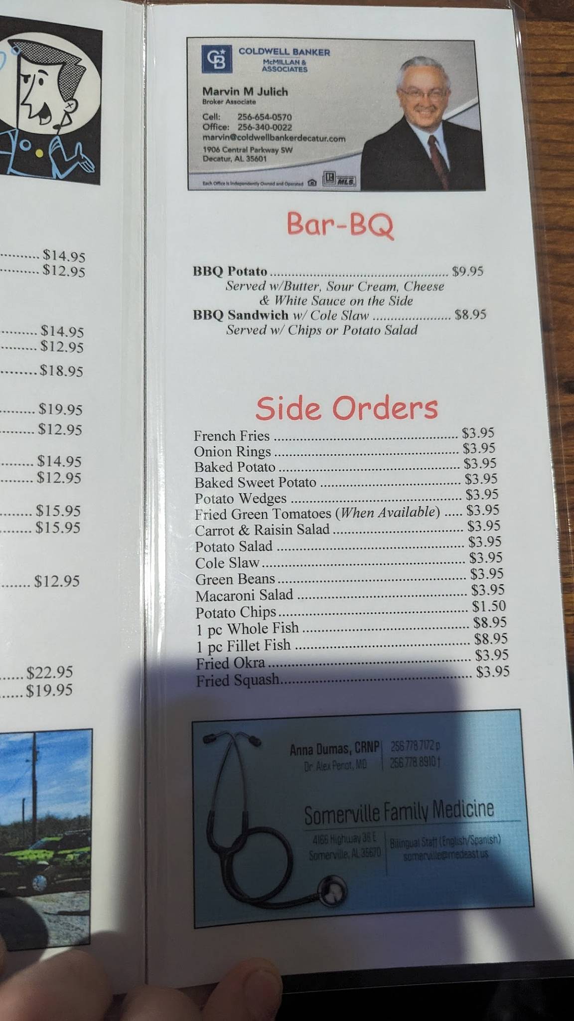 Menu at Libby's Catfish & Diner restaurant, Priceville, AL-67
