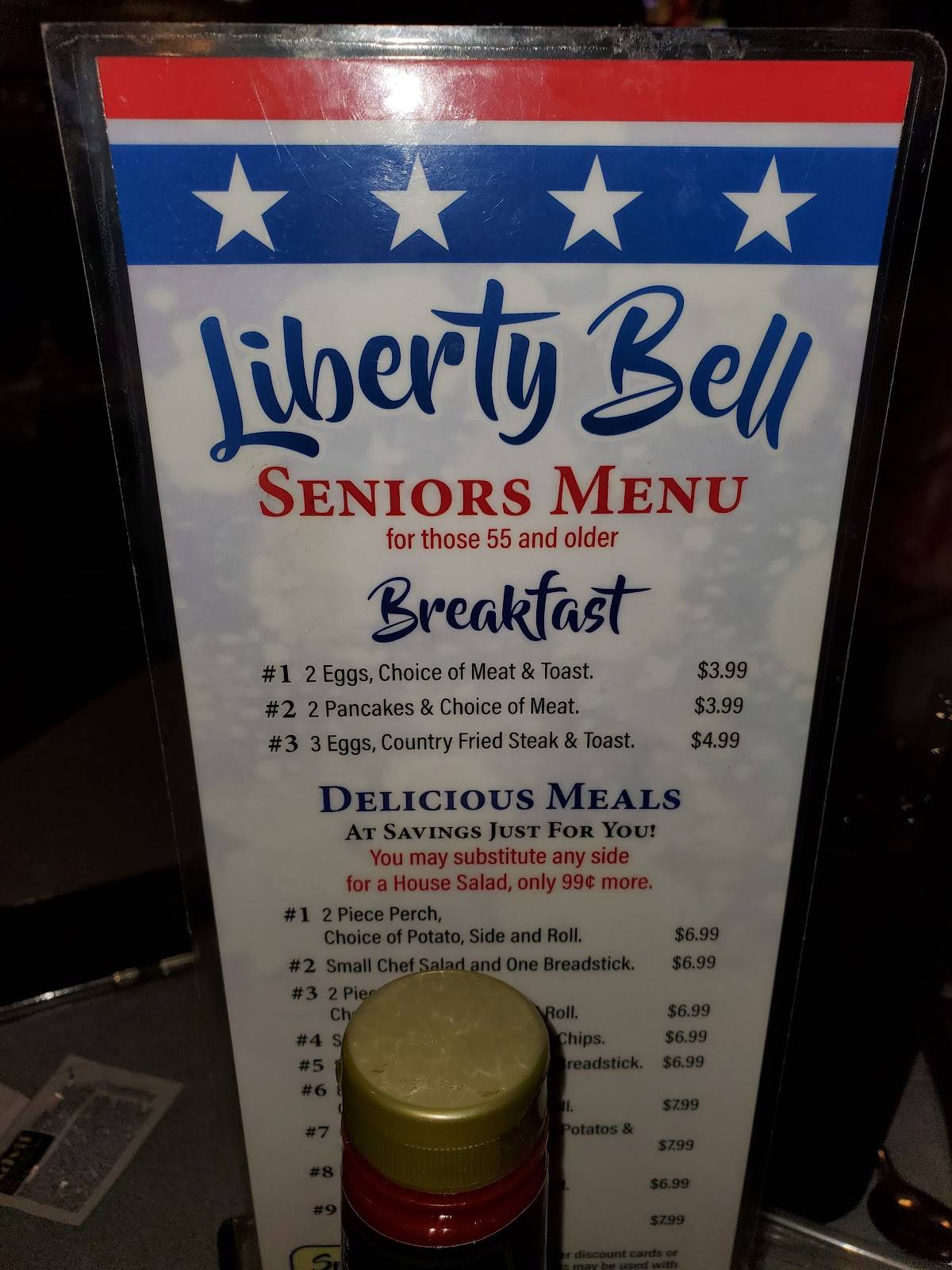 Menu at Liberty Bell Restaurant, Liberty