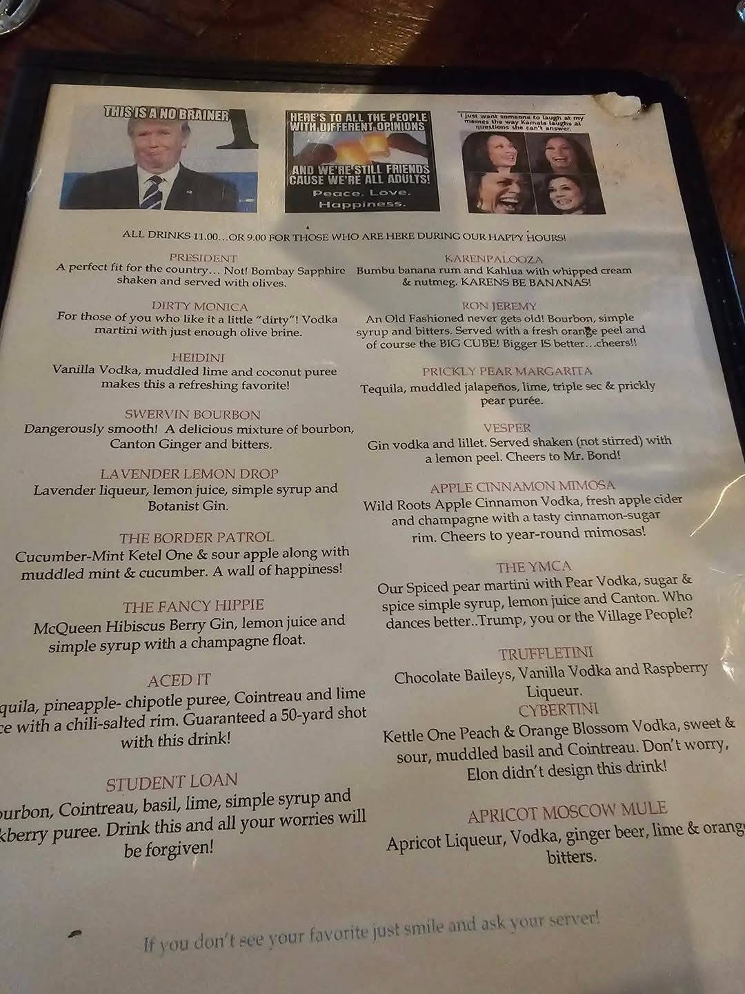 Menu at Pentagon Bistro & Martini Bar, Liberty Lake