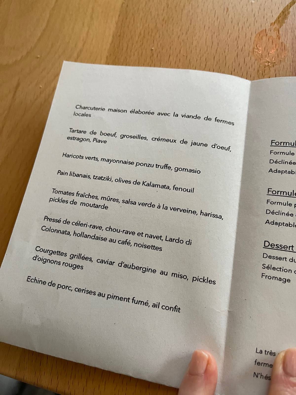 Menu au Magma, Liège