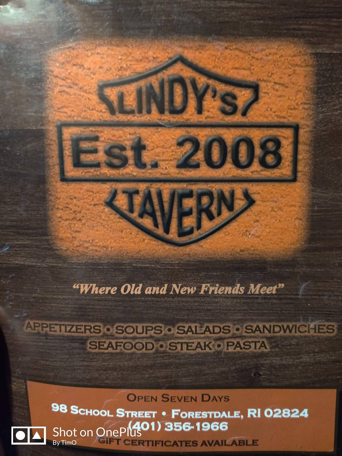 Menu at Lindy's Tavern pub & bar, North Smithfield