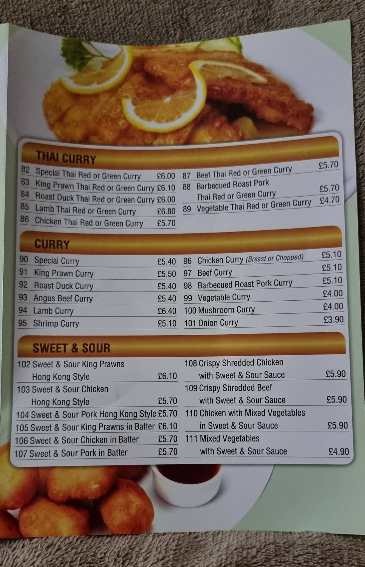 Menu at Cuisine Kitchen fast food, Linlithgow