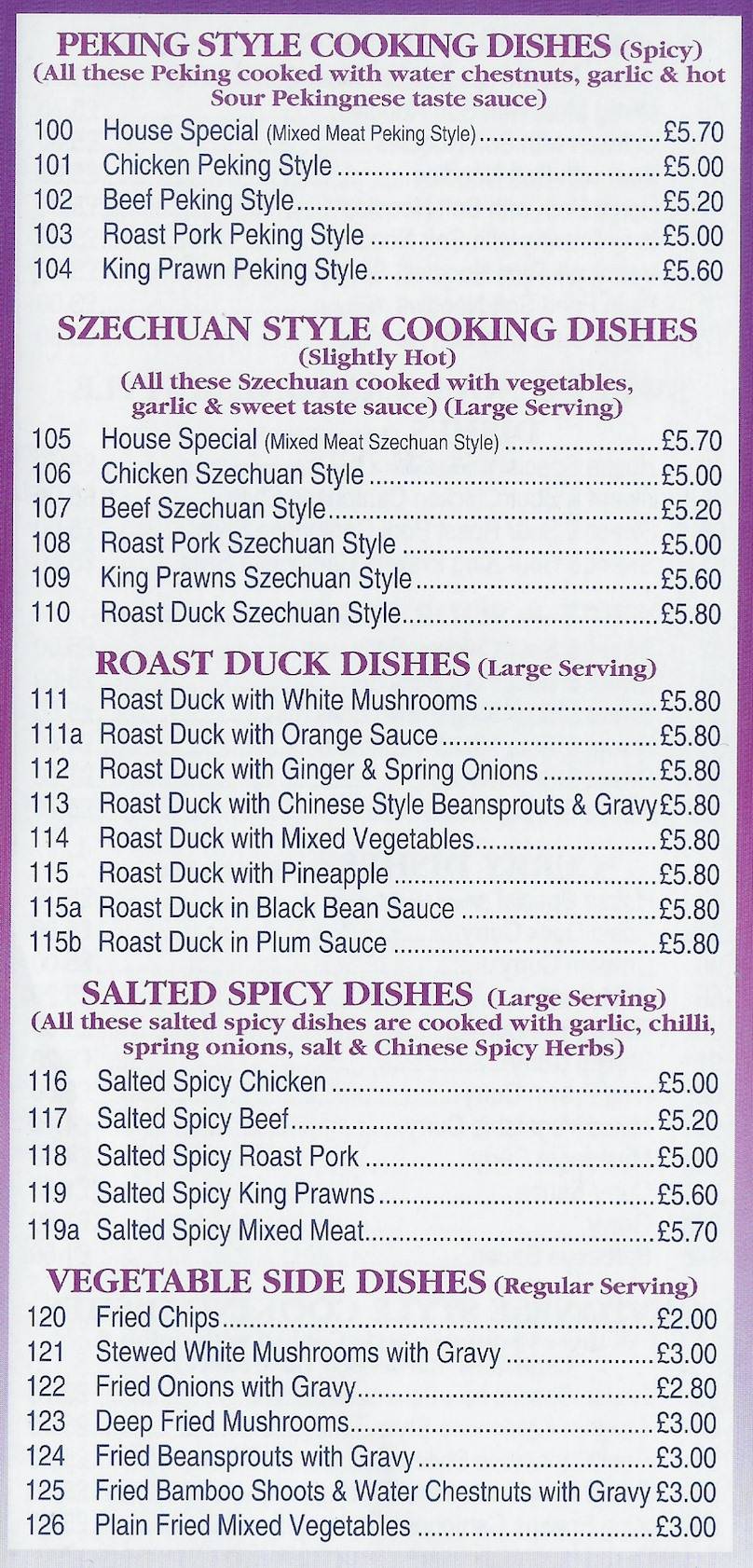 Menu at Little China Chinese Take Away fast food, Skegness