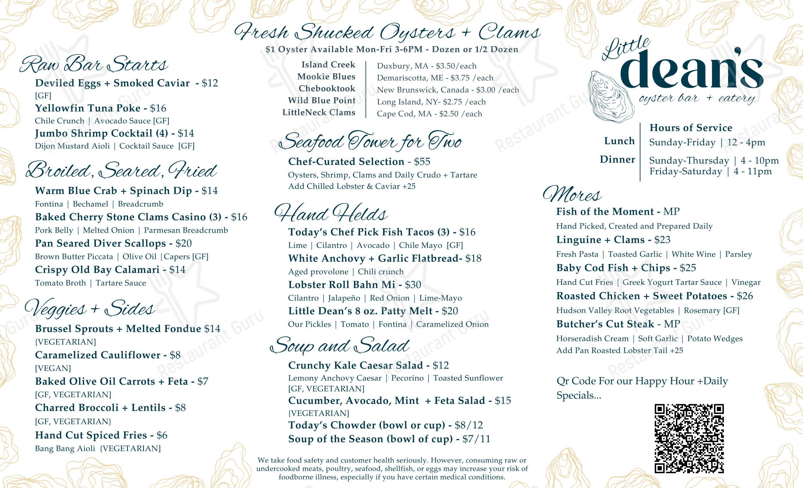 Menu at Little Dean’s pub & bar, Nyack