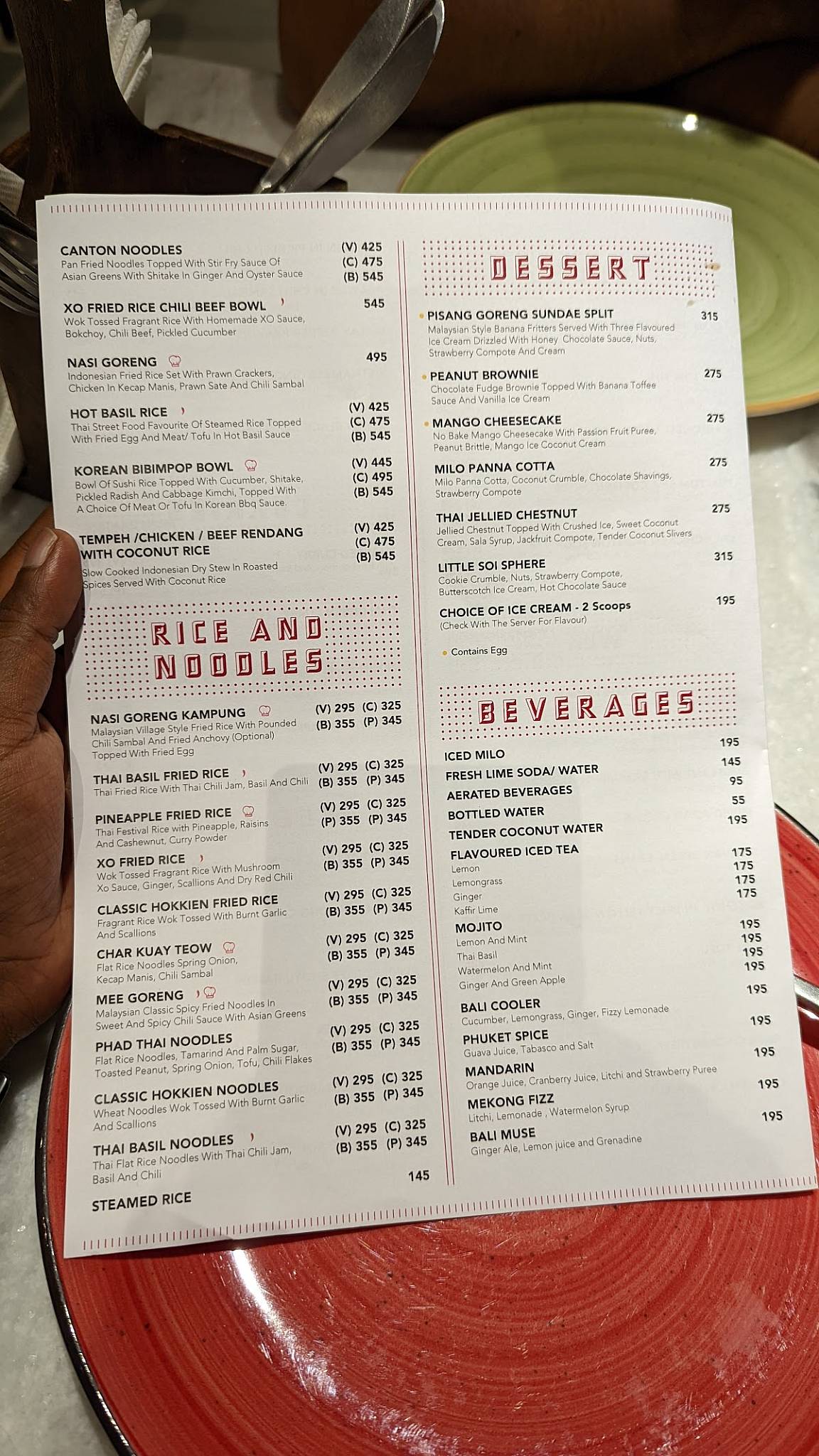 Menu at Little Soi, Ernakulam