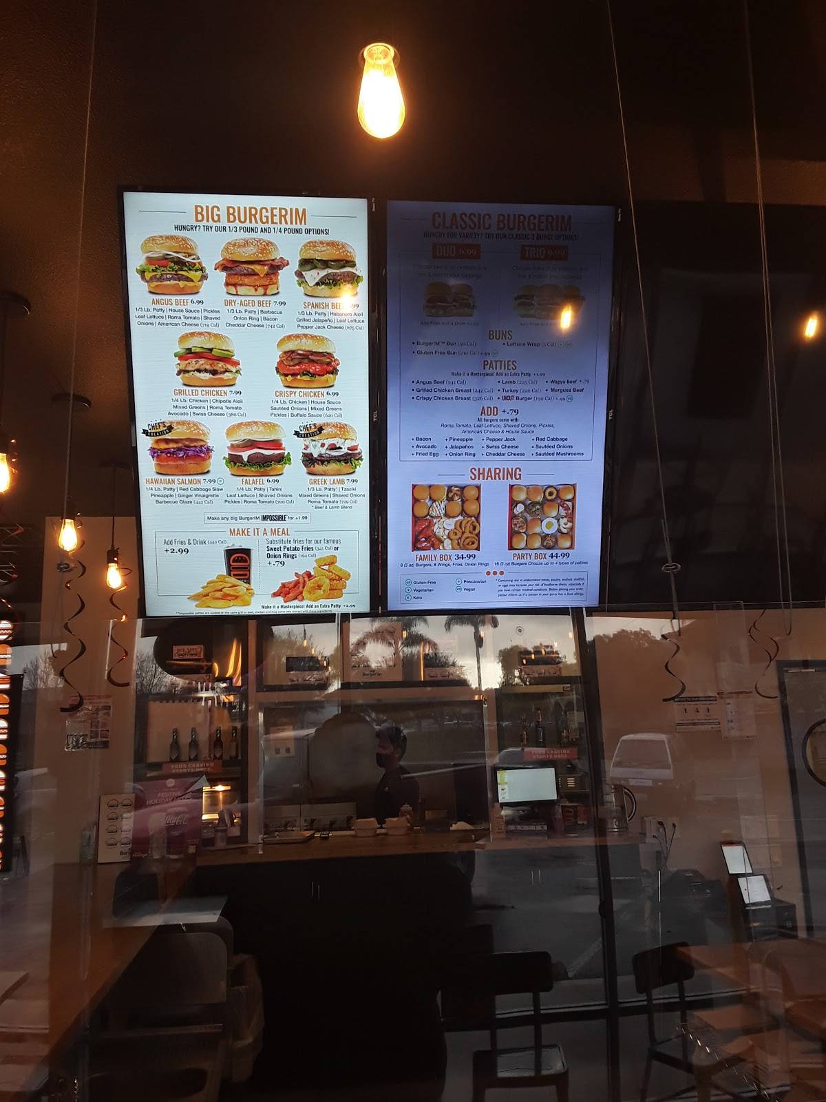 Menu at Burgerim restaurant, Torrance, Crenshaw Blvd