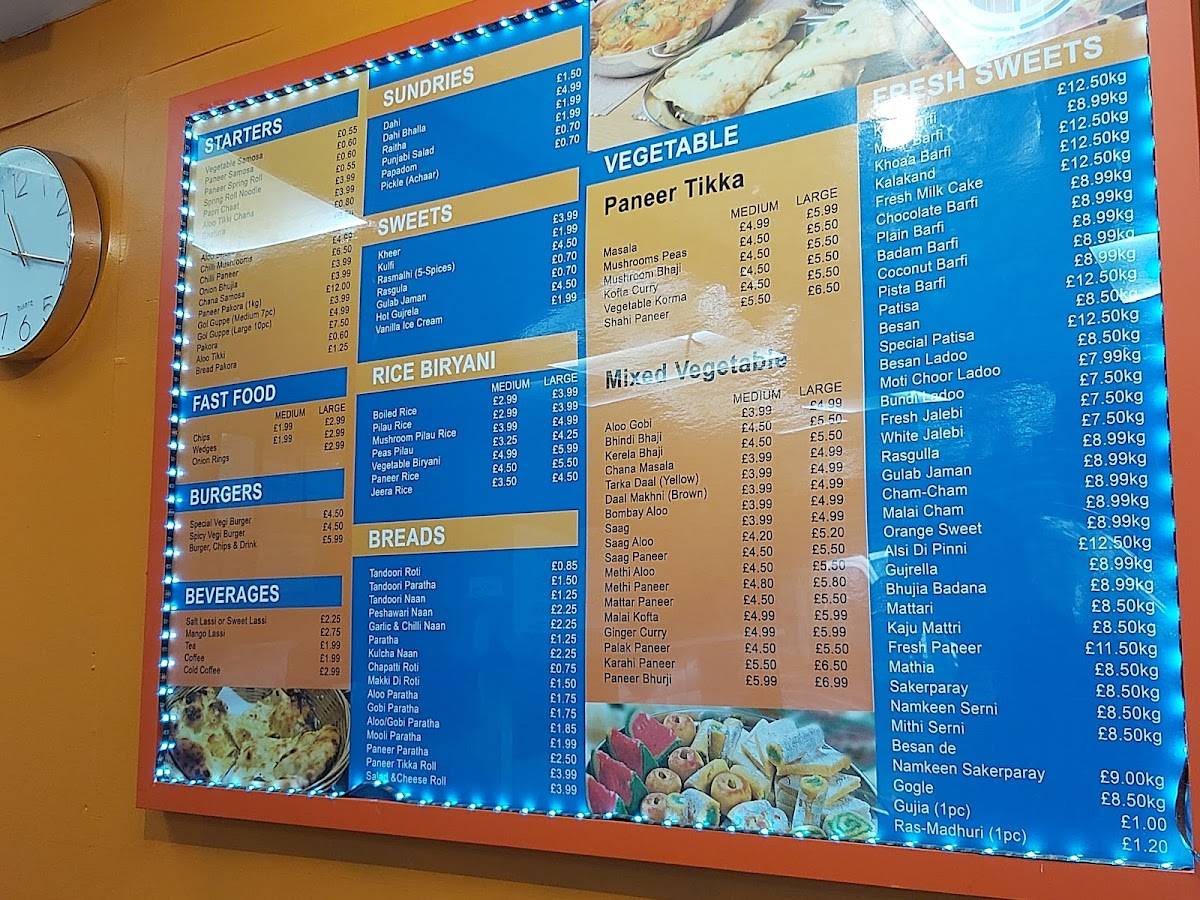 Menu at London Sweet Centre restaurant, Bedford