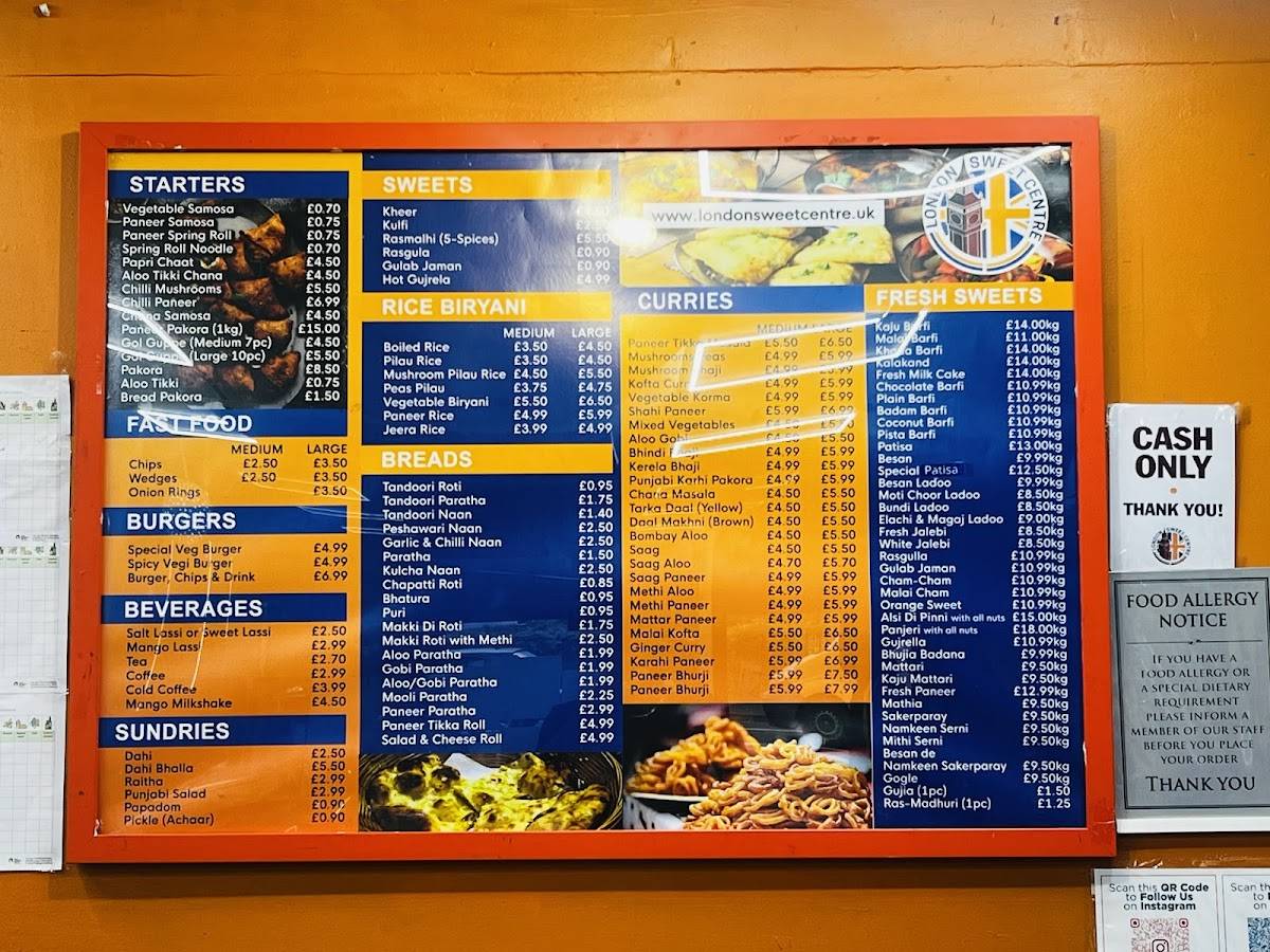 Menu at London Sweet Centre restaurant, Bedford