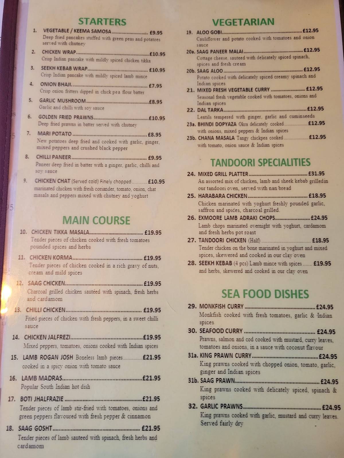 Menu at The Warwick Arms pub & bar, London