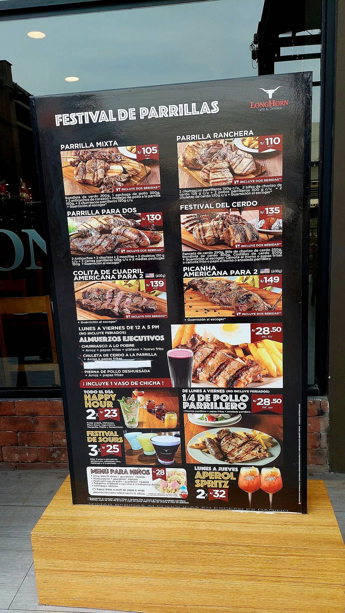 Carta del restaurante LongHorn Grill & Drinks - Puruchuco, La Molina