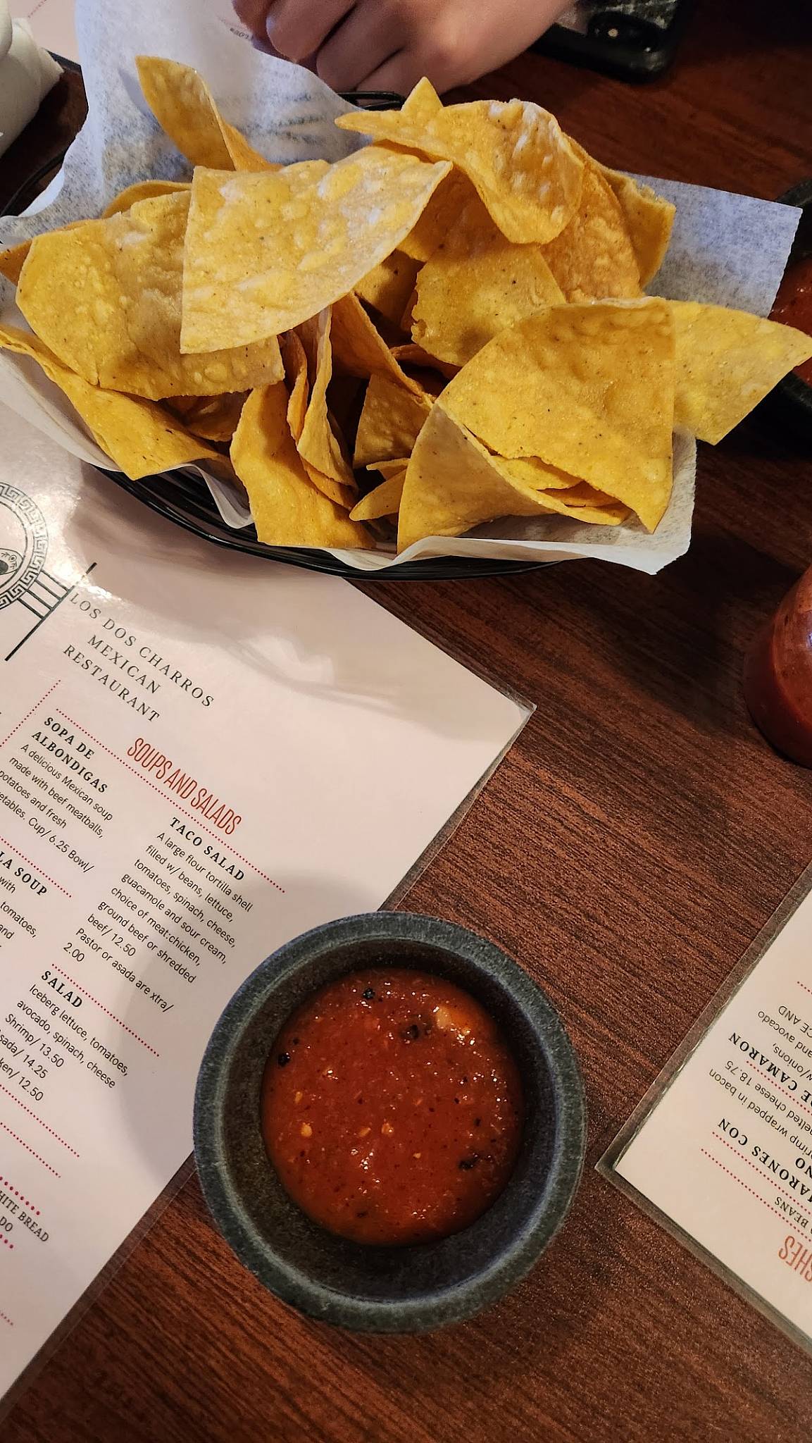 Menu at Los Dos Charros Mexican Restaurant, Pagosa Springs
