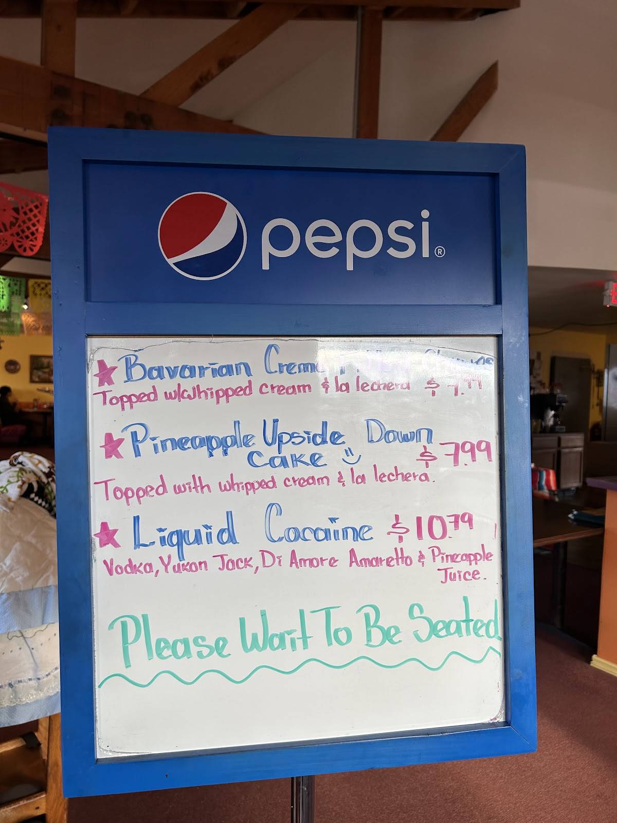 Menu at Los IV Hermanos restaurant, Ocean Shores