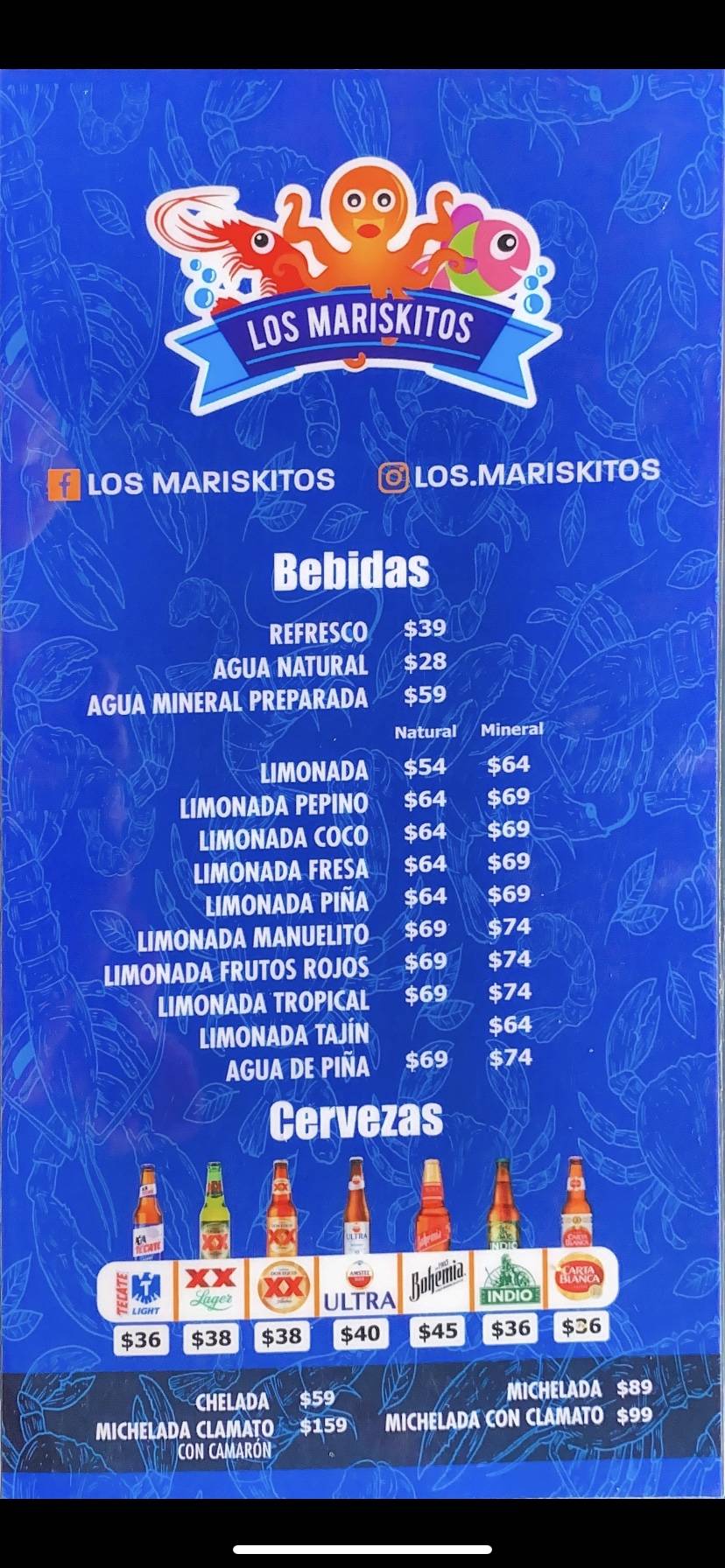 Carta Del Restaurante Los Mariskitos San Nicolás Del Los Garza Av