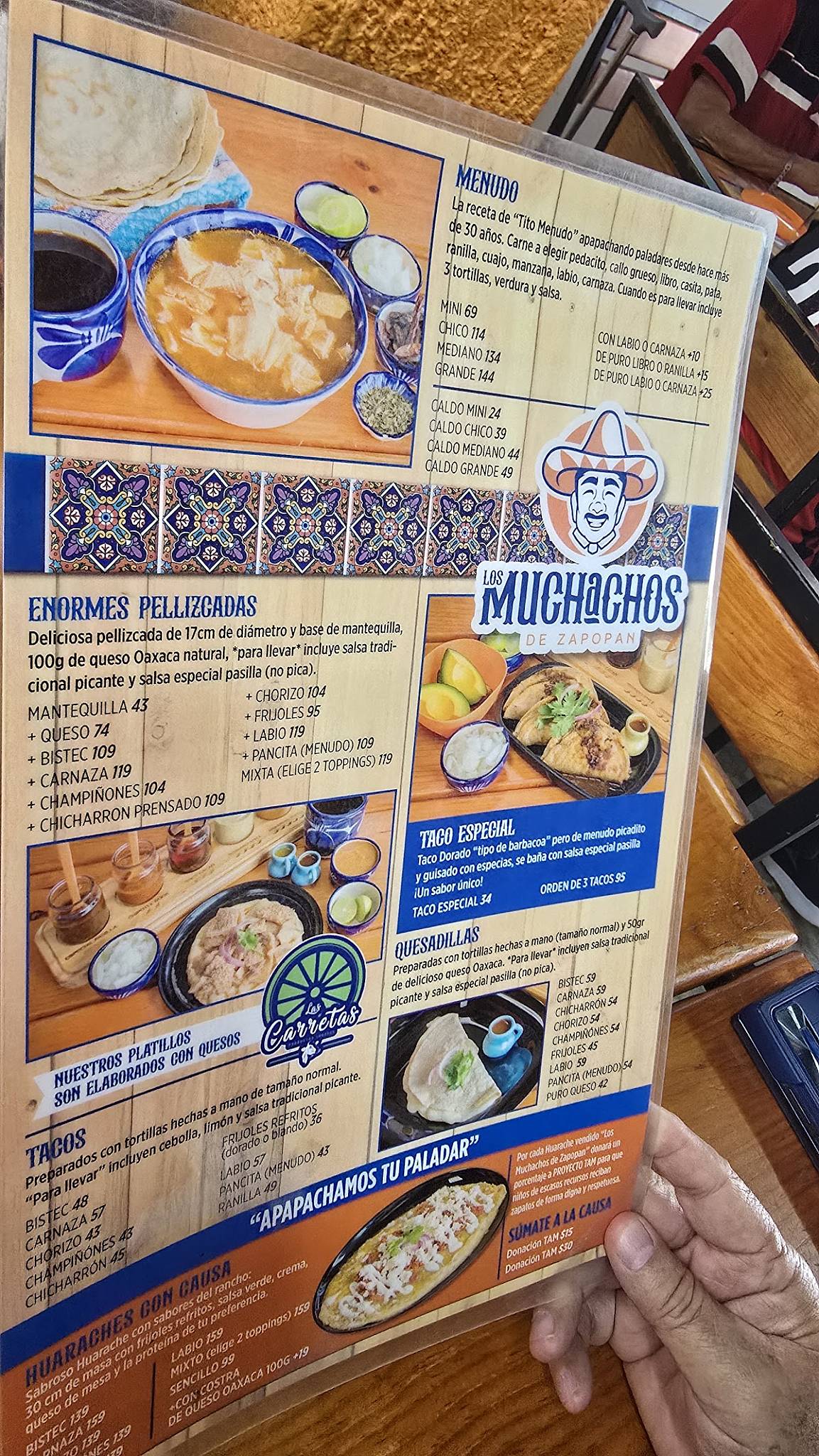 Carta del restaurante Los Muchachos del Zapopan Menuderia Parque ...