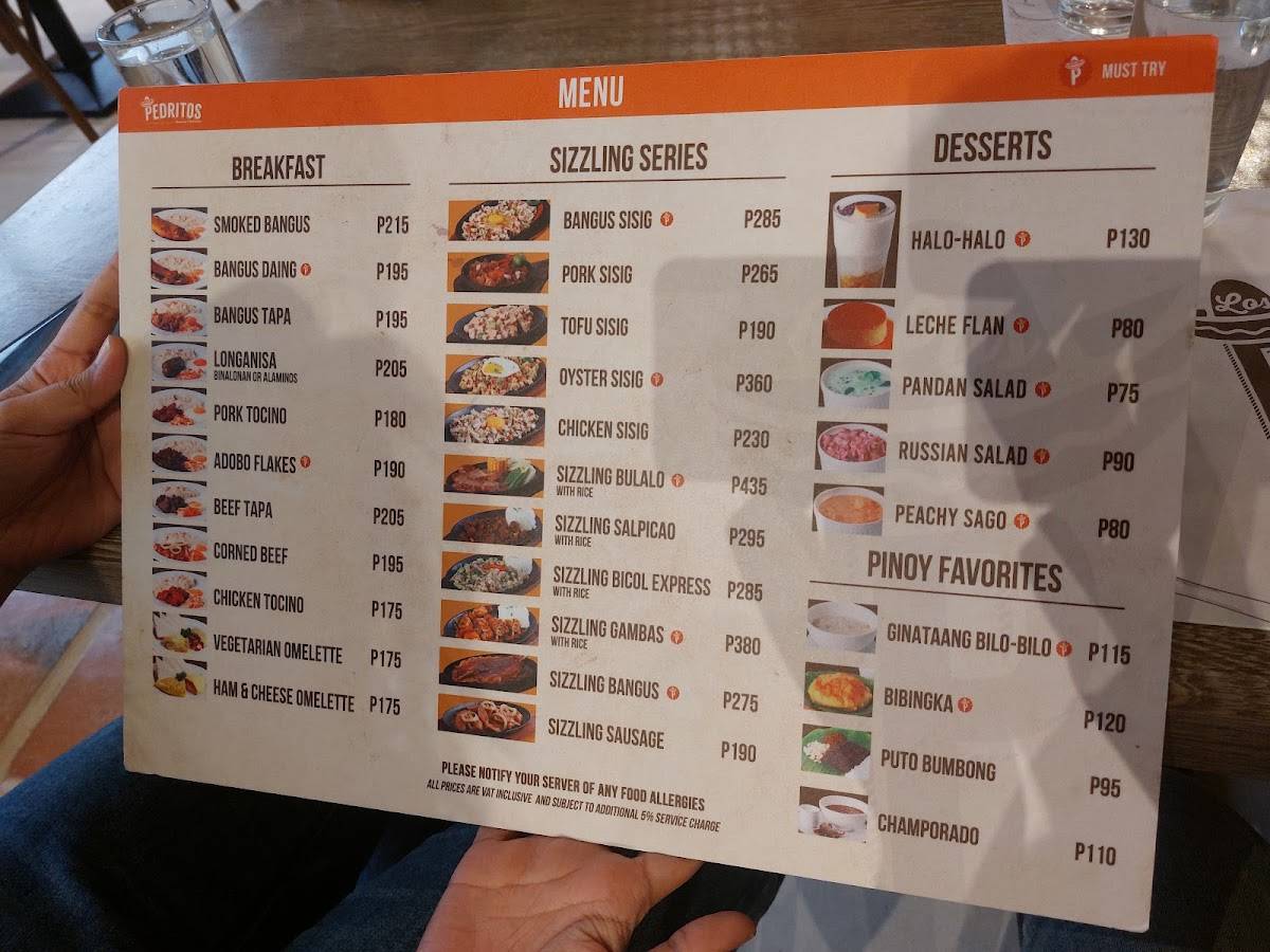Menu at Los Pedritos Bakeshop & Restaurant, Rosario