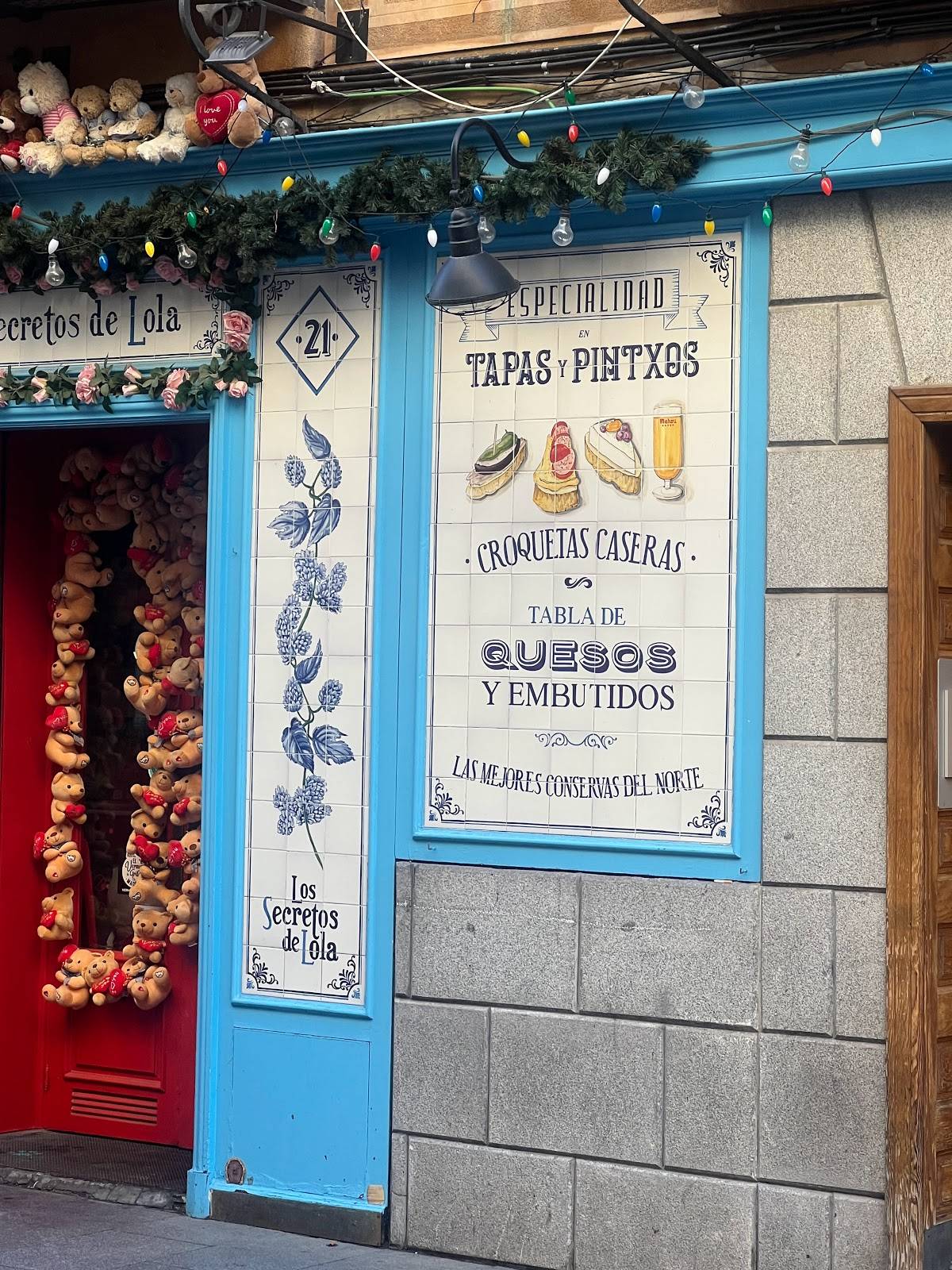 Carta de Los Secretos de Lola Restaurant, Madrid