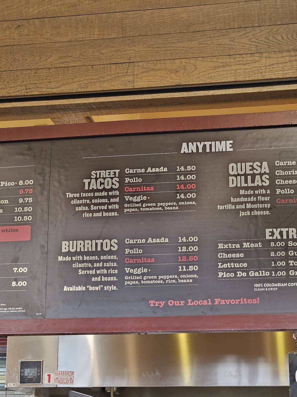 Menu at Los Taquitos restaurant, Phoenix, -3965 Sky Hbr Blvd