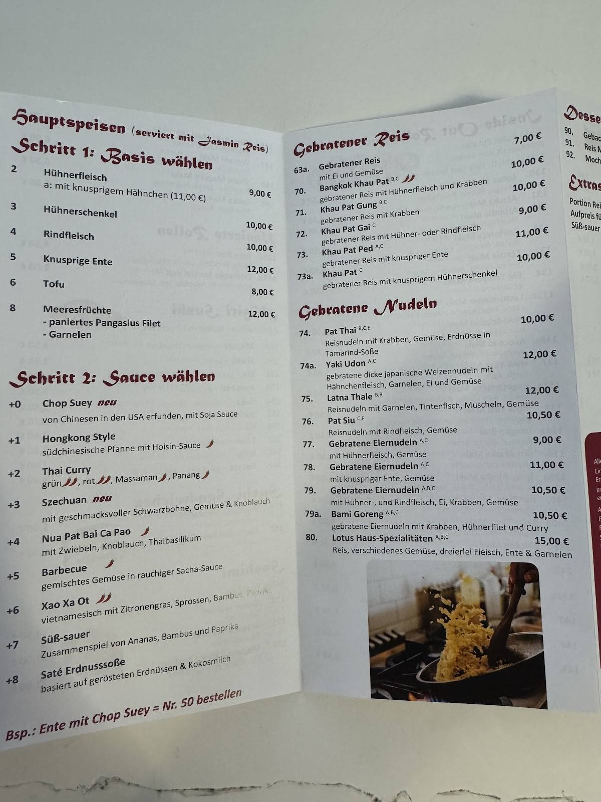 Speisekarte von Lotus Dingolfing restaurant, Dingolfing