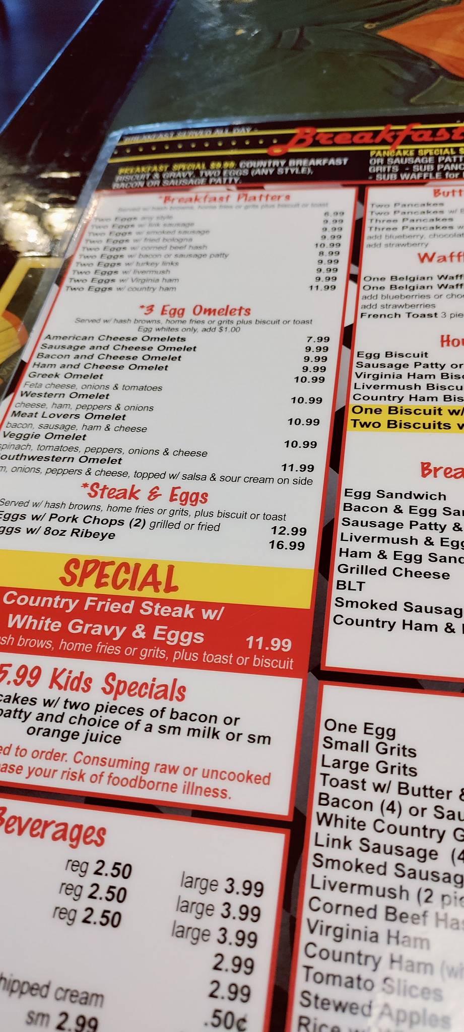 Menu at Louis' Grille restaurant, Harrisburg