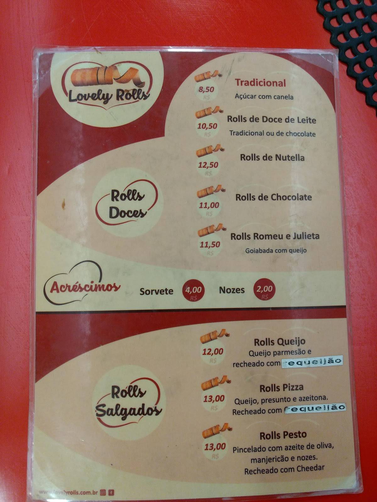 Menu em Lovely Rolls café, Belo Horizonte