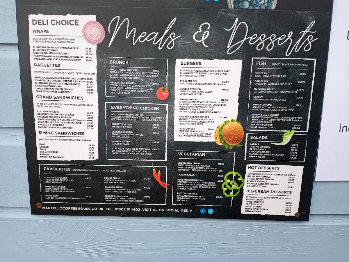 Menu at The Thatch restaurant, Lowestoft